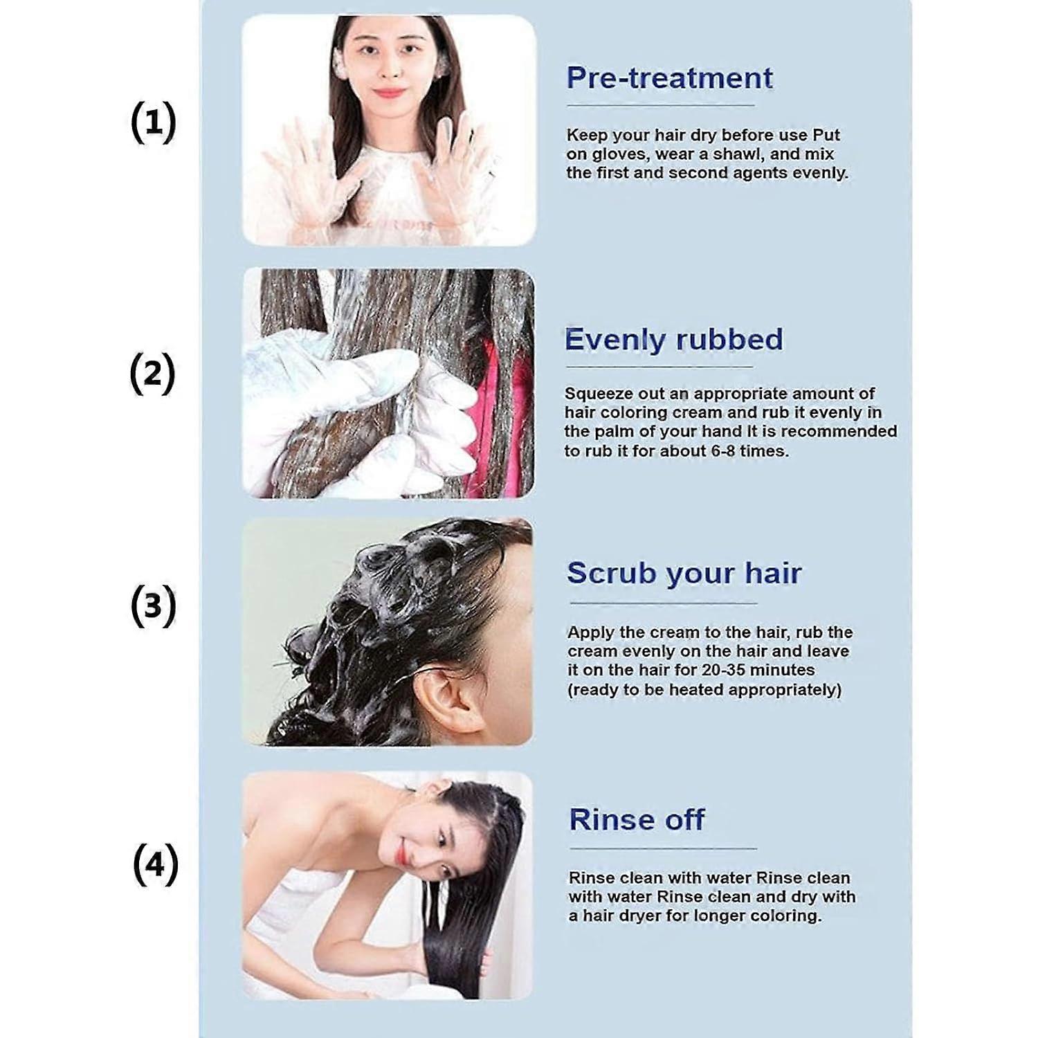 Caviar Protein Hair Dye Cream, 500ml Bubble Plant Hair Color Shampoo ...