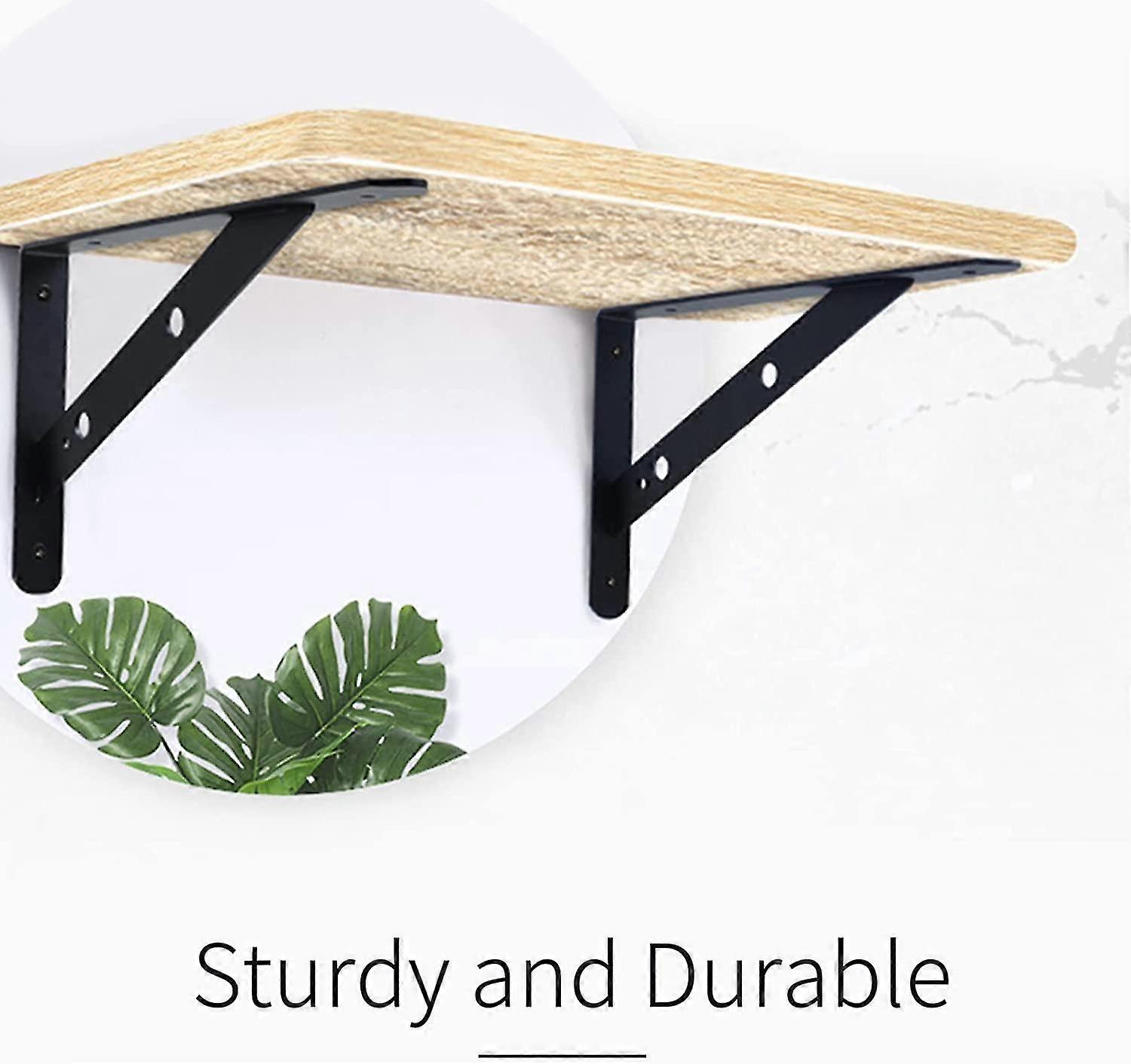4 Packs Wall Shelf Bracket, 300mm Heavy Duty Metal Bracket, Black ...