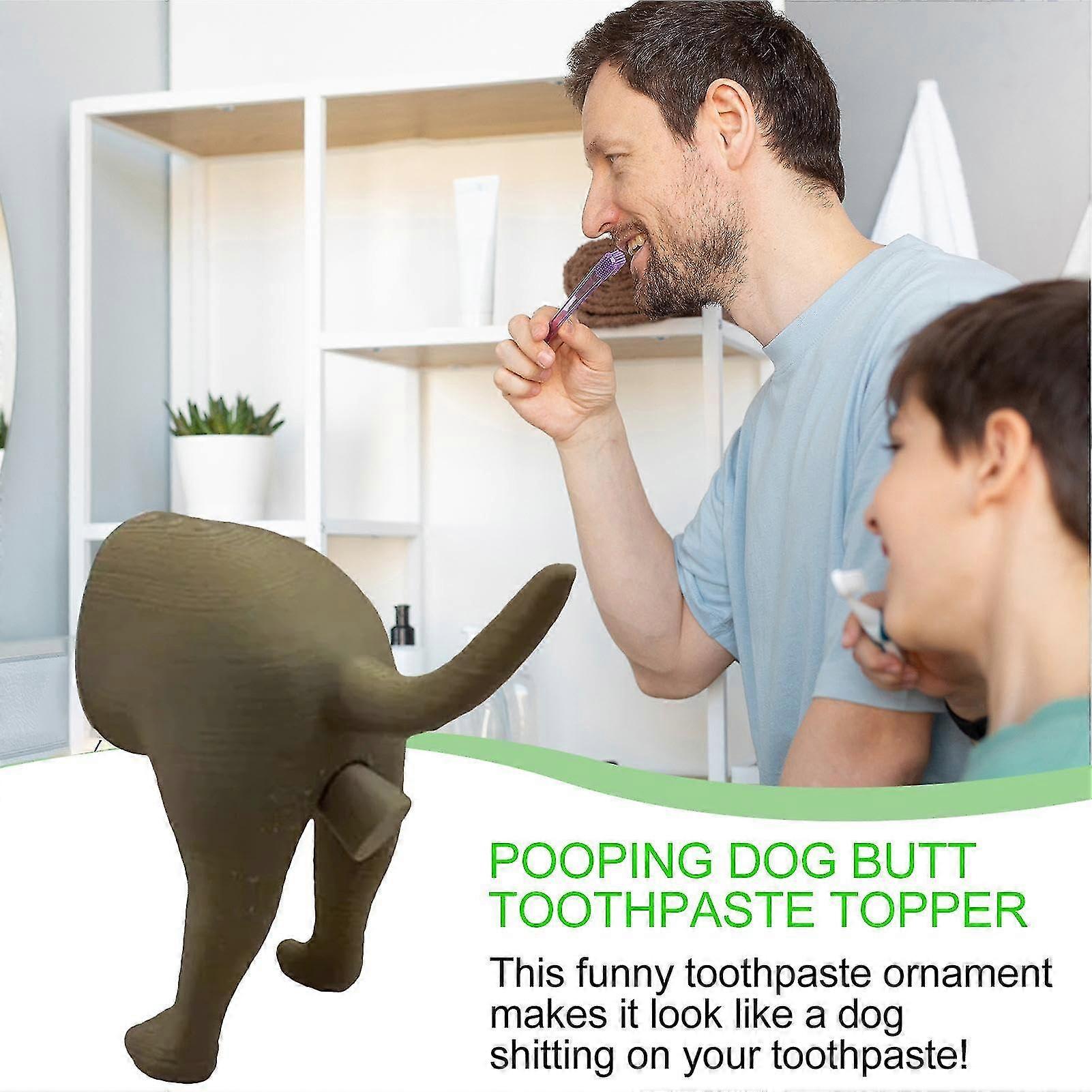 Pooping Dog Butt Toothpaste Topper, Cartoon Dog Butt Toothpaste ...