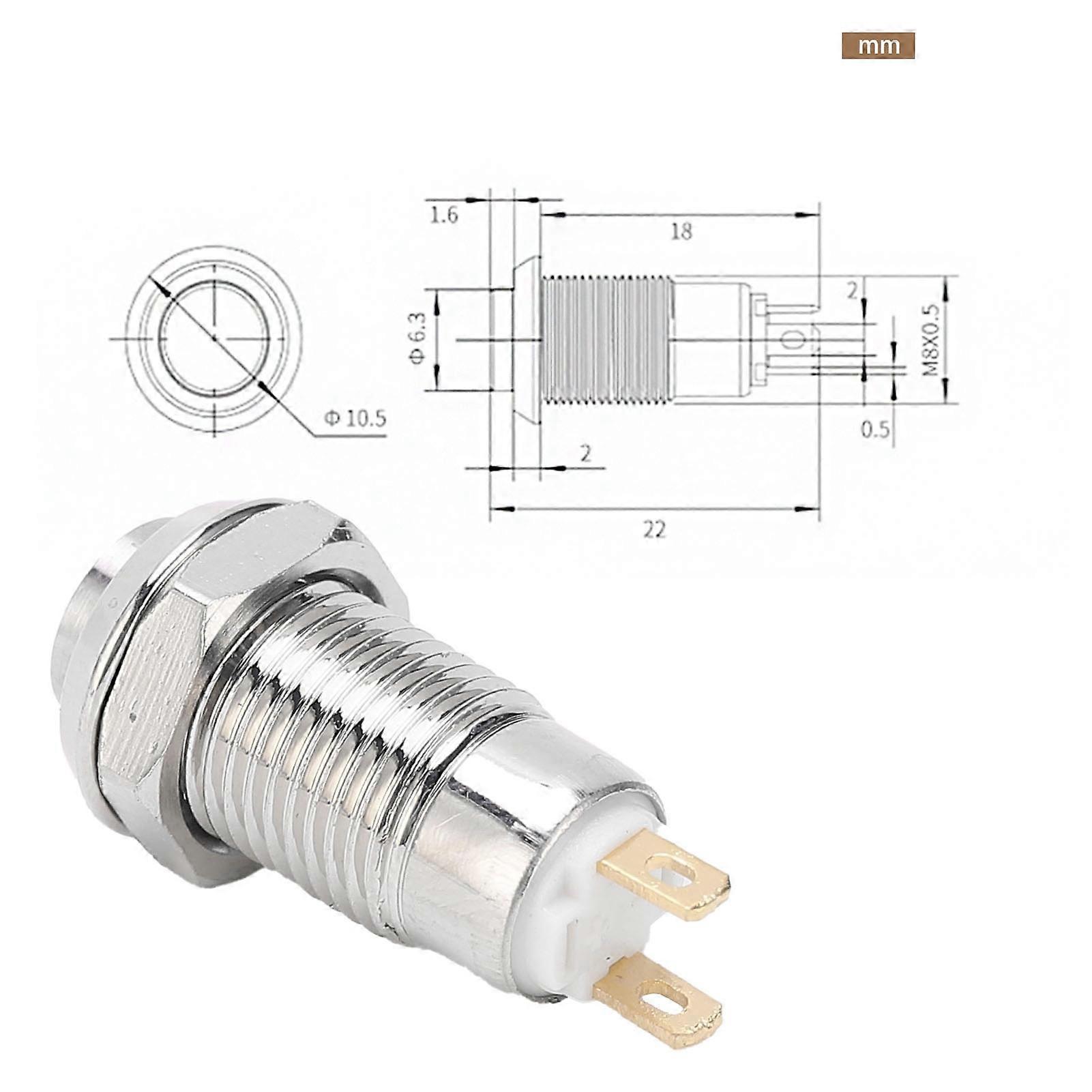 8mm Waterproof Momentary Push Button Switch Stainless Steel Push Button ...