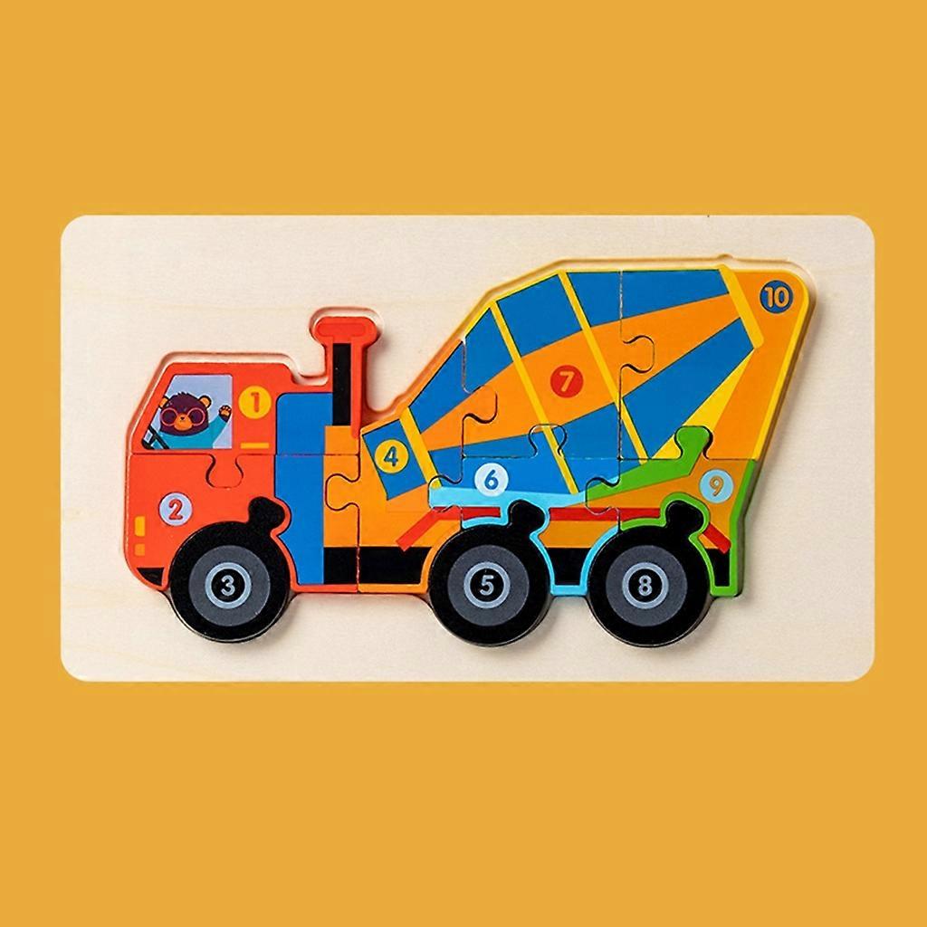 Wooden Puzzles For Kid Construction Vehicle Puzzle Wooden Jigsaw Puzzle ...