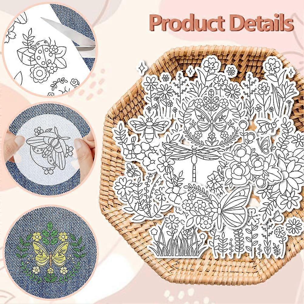 Water Soluble Embroidery Patterns for Beginners 4 Sheets with 33 ...