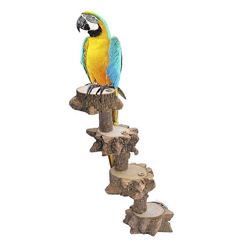 Bird Platform Perch Playground for Budgie Parakeet, Cage Natural Wood ...