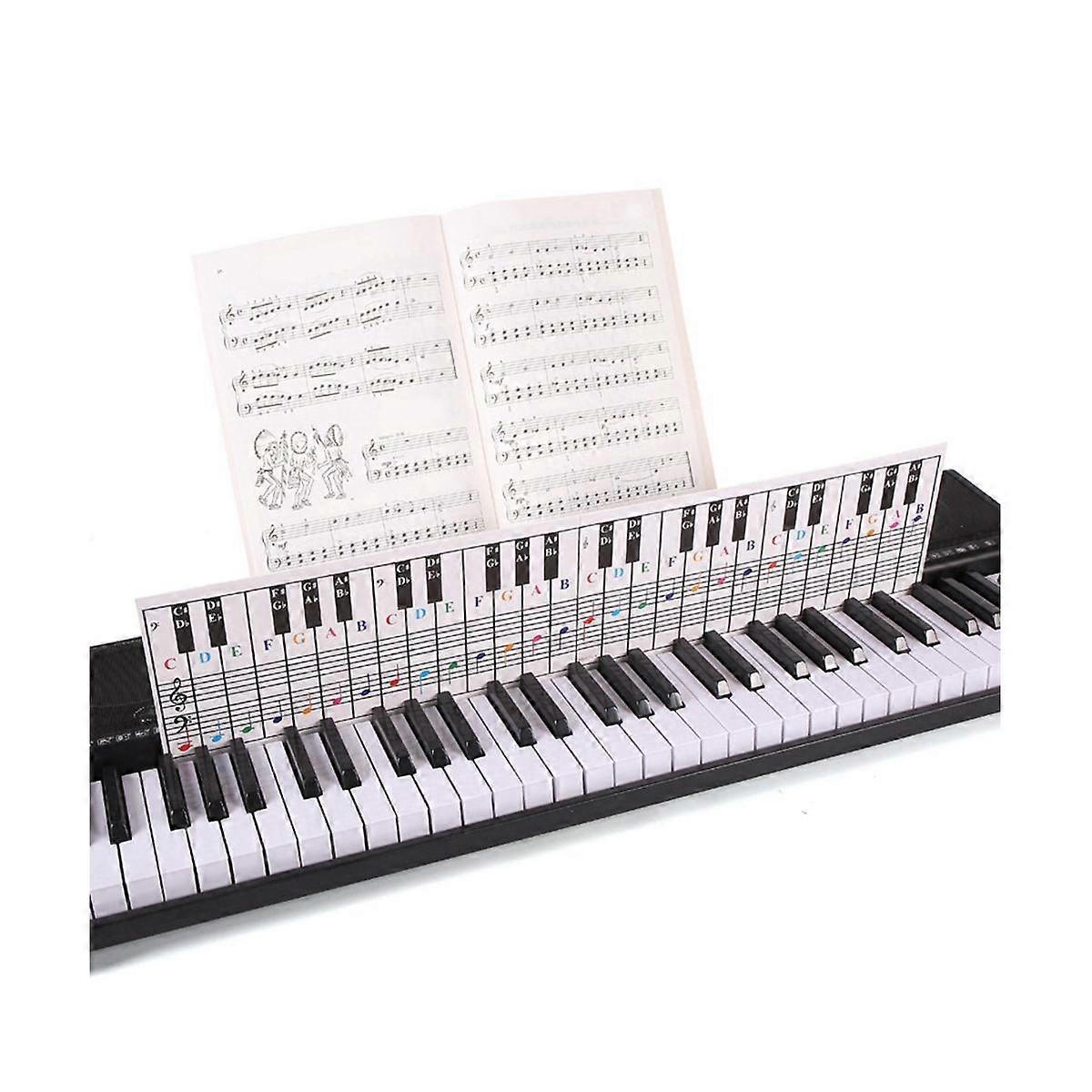 61Keys 88 Keys Piano Keyboard Reference Chart Five Line Piano Reference ...