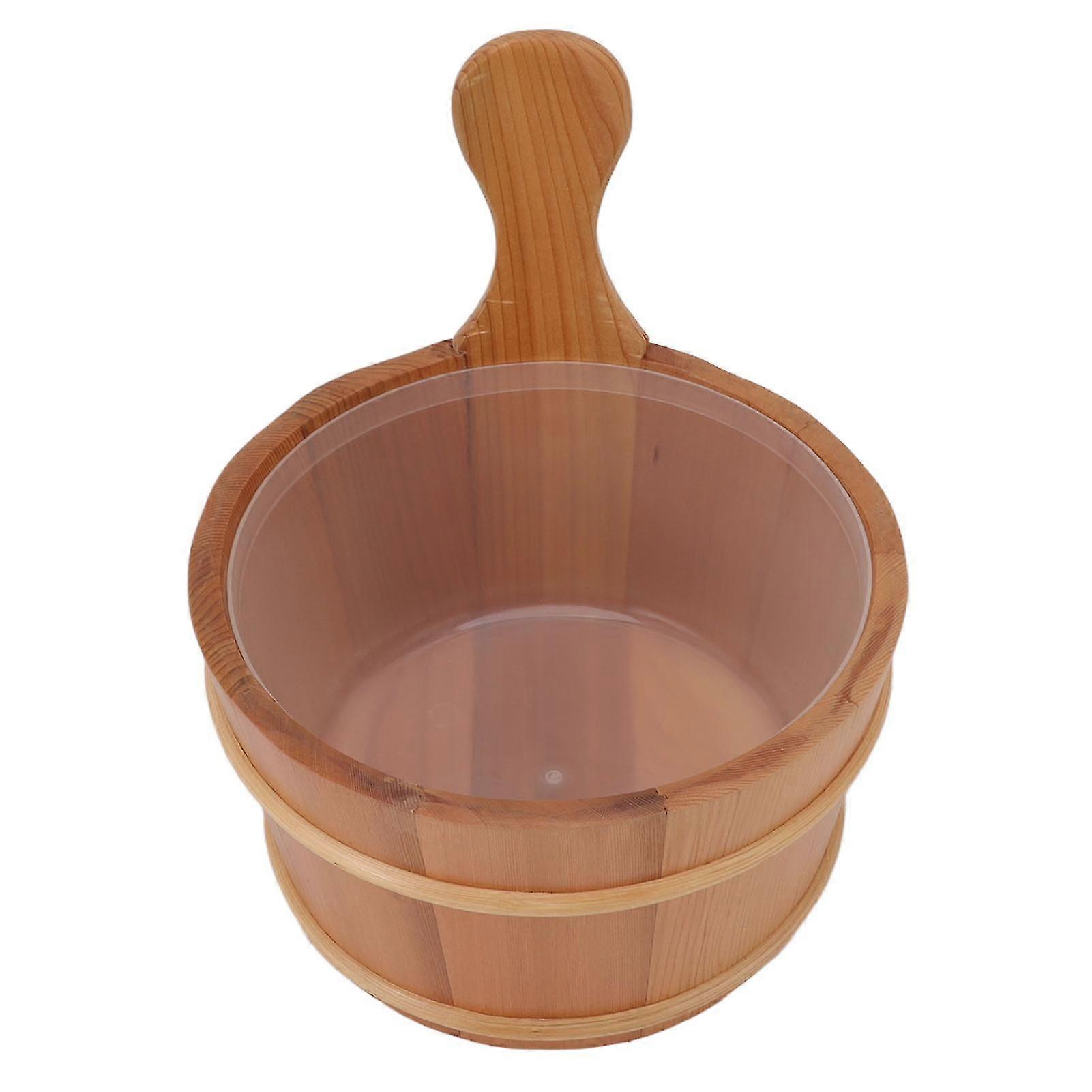 Sauna Bucket Ladle Set Leakage Proof Steam Room Wooden Barrel with ...