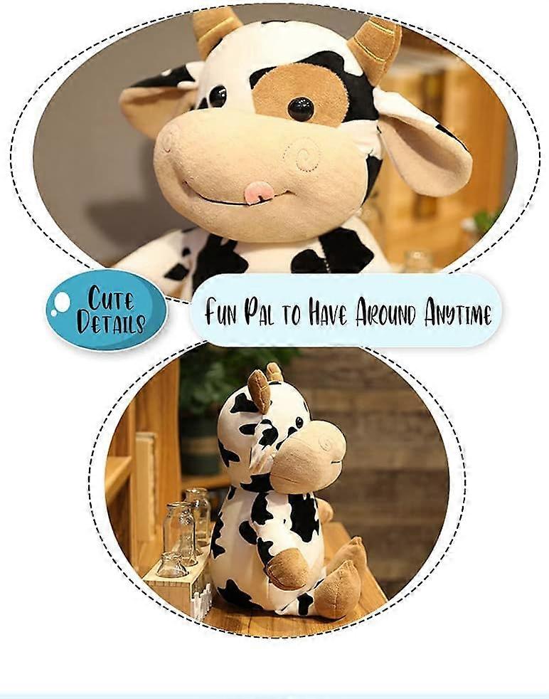 Cow Plush Toy, 30 cm Stuffed Animal Throw Plushie Pillow Doll, Soft ...