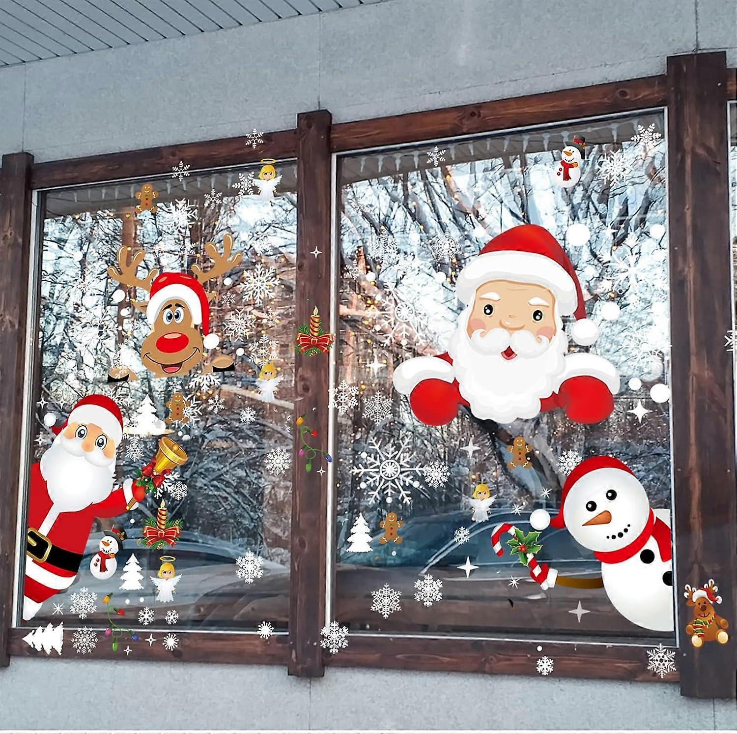 Christmas window stickers, Christmas window decorations, reusable self ...