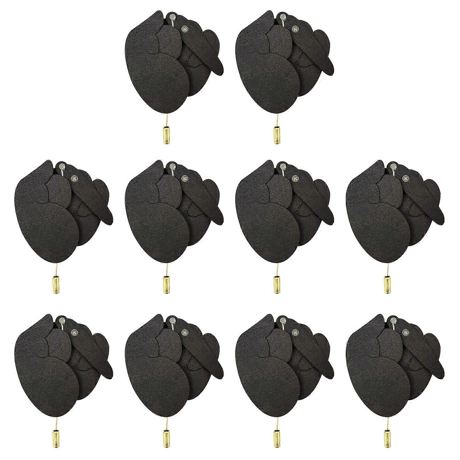 Pack of 10 Wood Finger Pin Interactive Middle Finger Gesture Fun Brooch ...