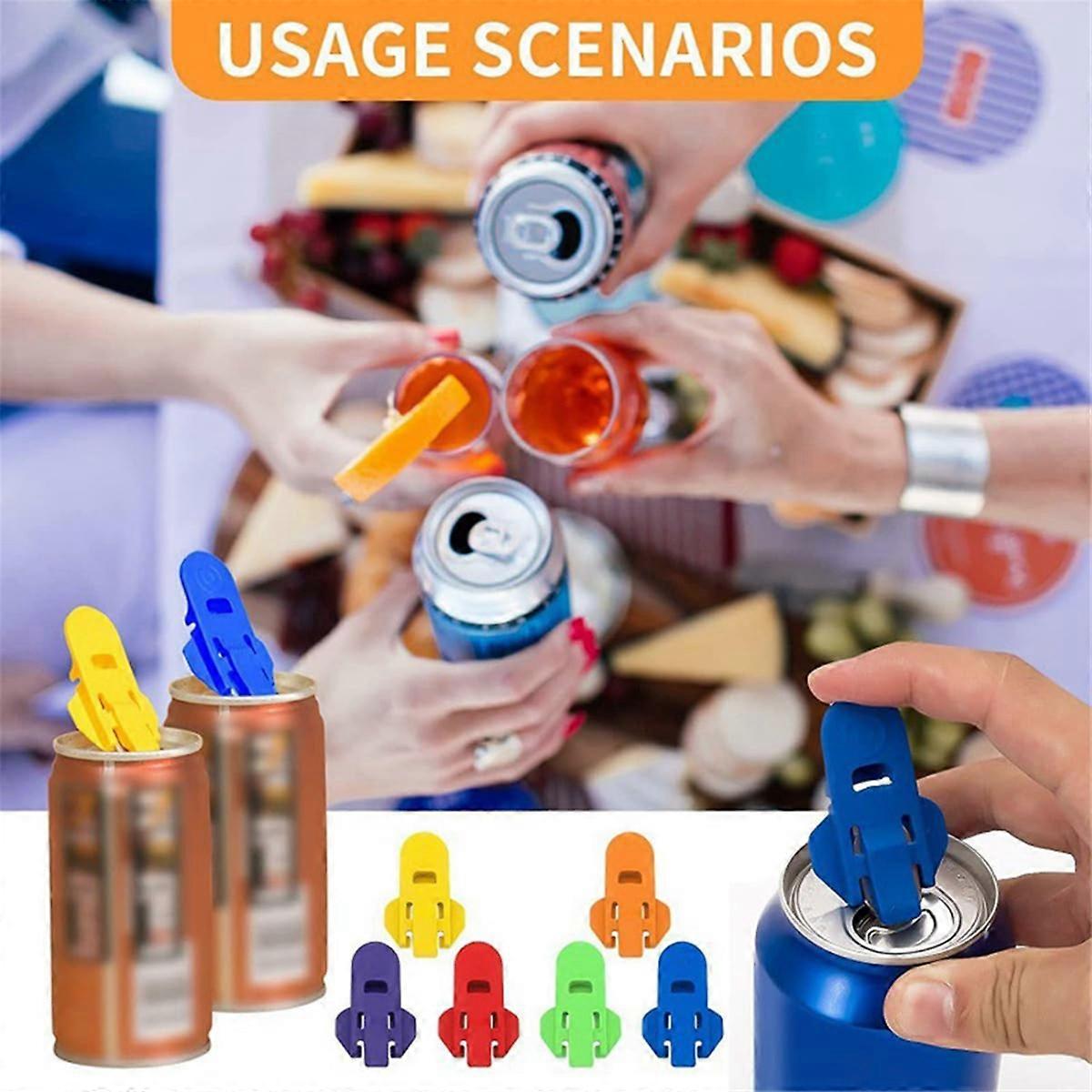 24 PCS Manual Easy Can Opener Colorful Drink Can Protector Cap ...