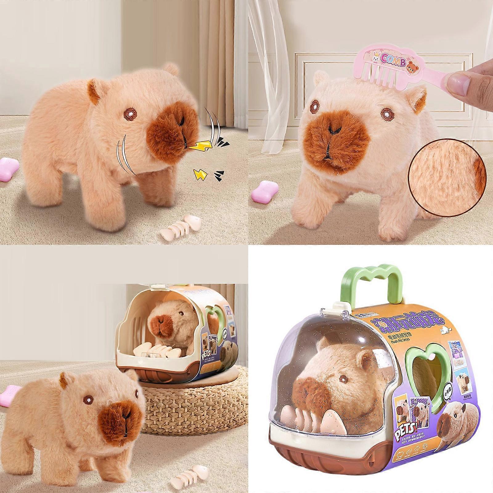Plush Capybara Electric Pet Toy with Realistic Sound and Life Like ...