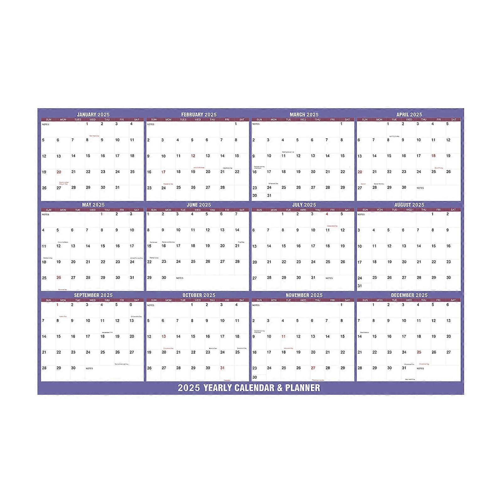 2025 Jahreskalender Planer von Jan bis Dez 2025 Home Wandkalender 2025 ...