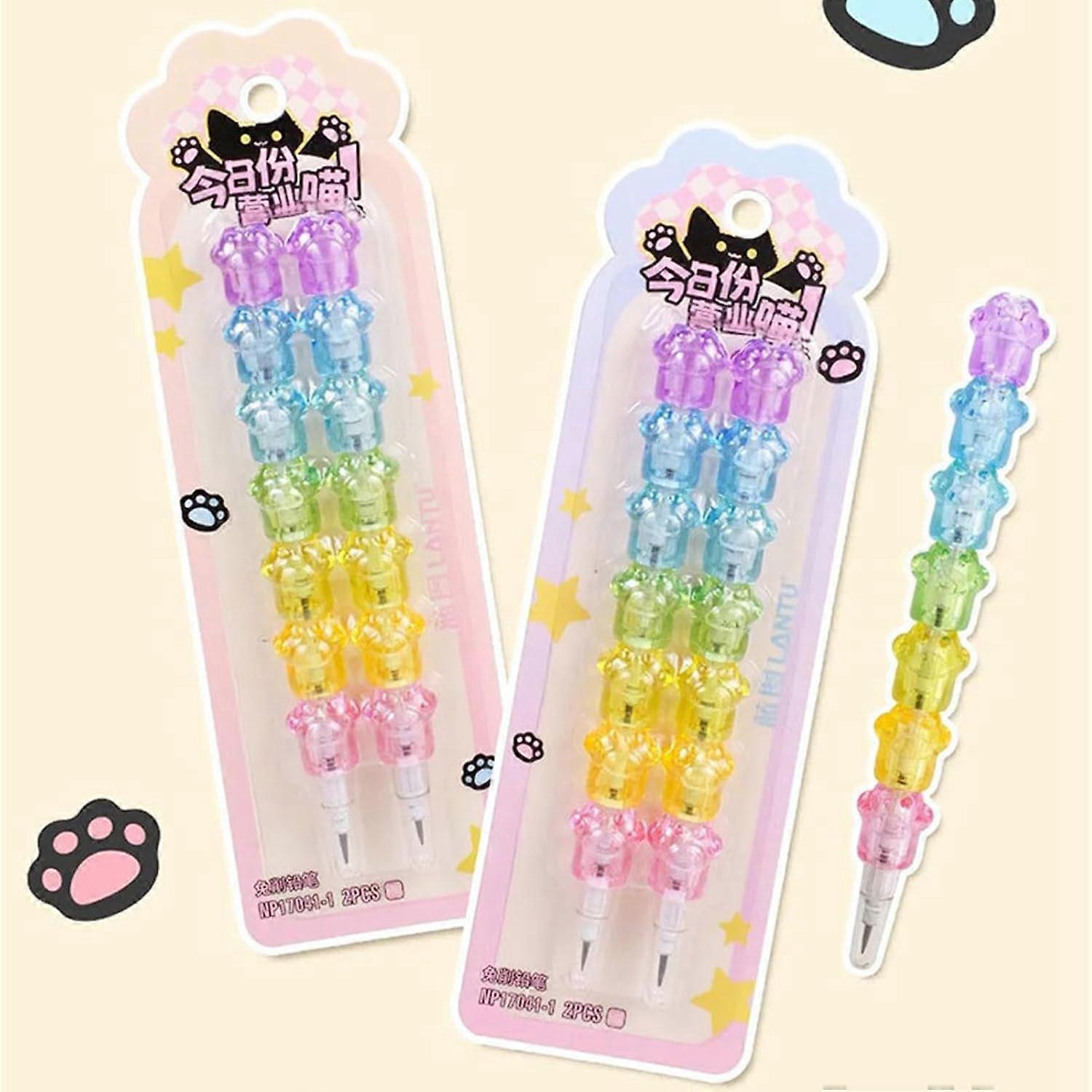 Cartoon Building Blocks Pencils 2 Pack Stacking Drawing Pencils For ...