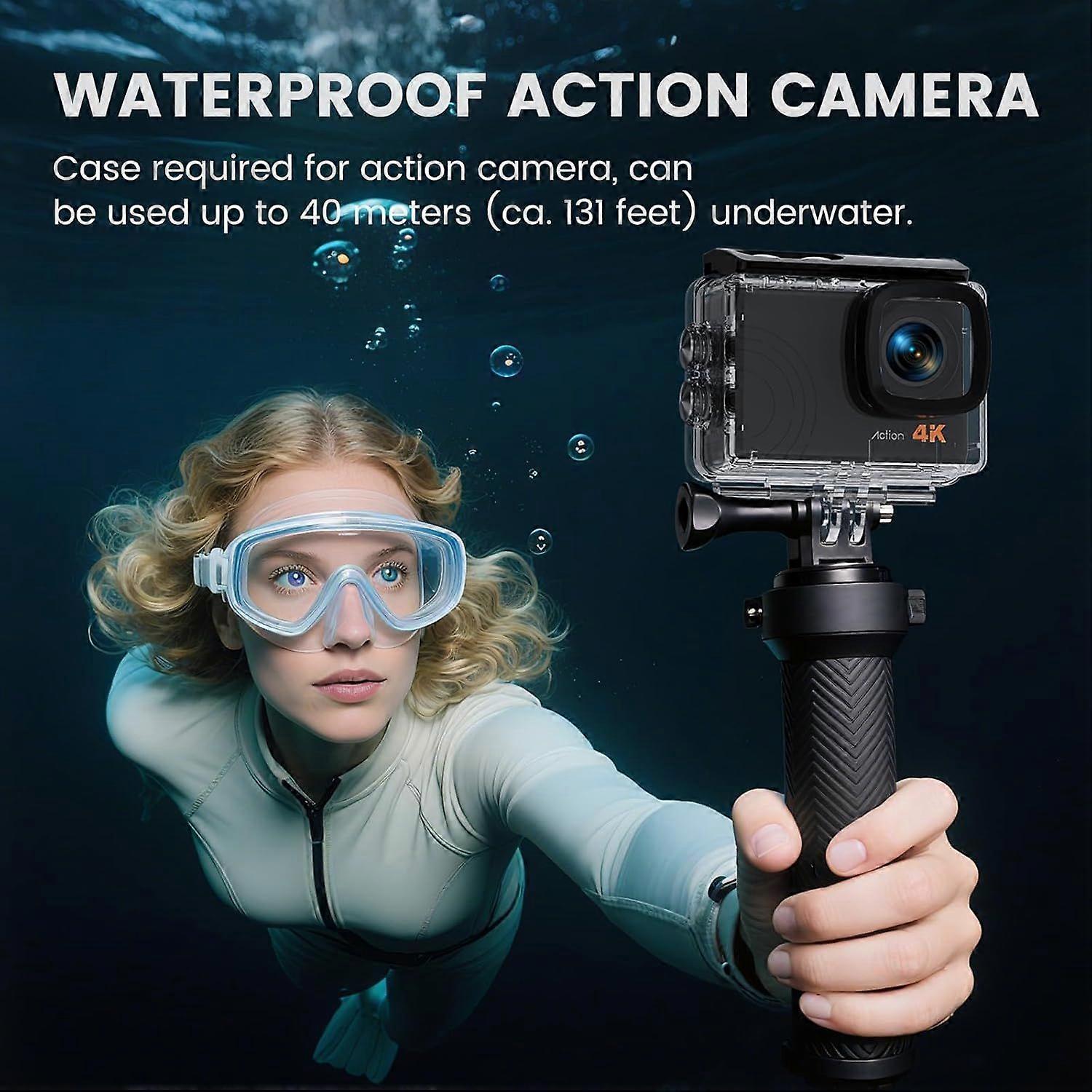 Action Camera 4K 60FPS 48MP, EIS Sports Camera with 128GB Card,131FT ...