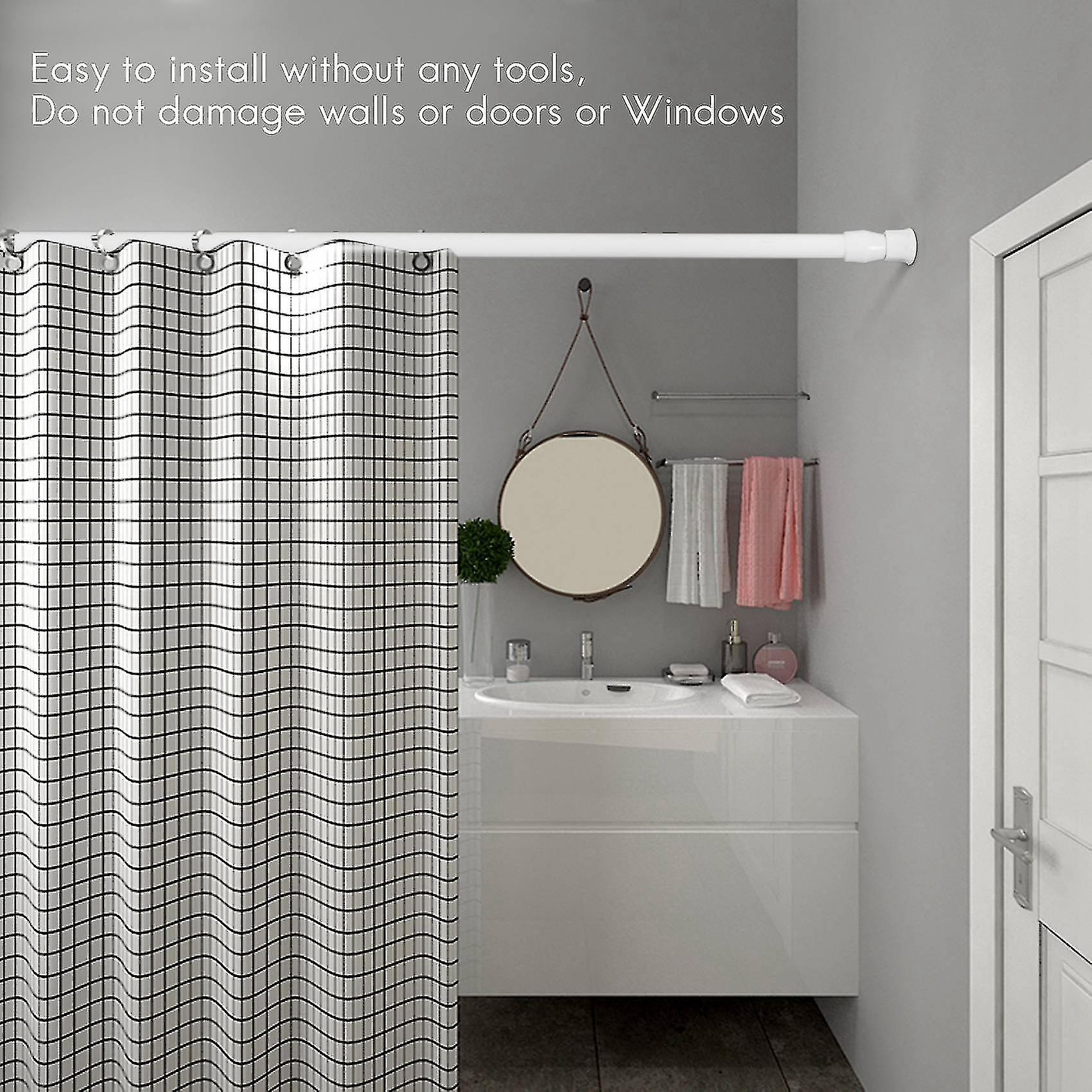 Spring Loaded Extendable Telescopic Net Voile Tension Curtain Rail Pole ...