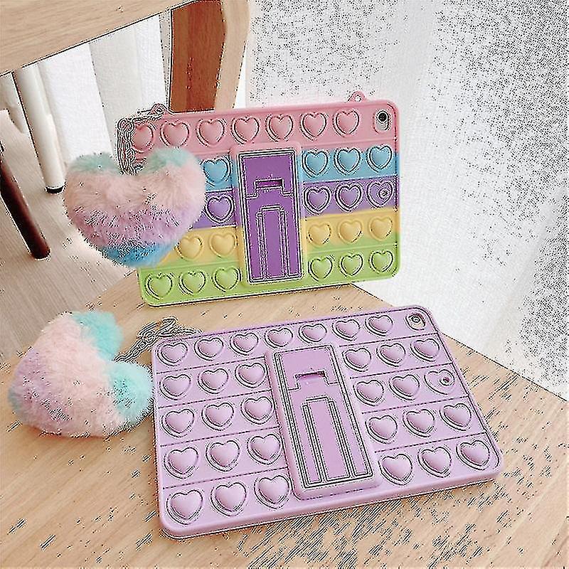 Pop-it Push Bubble Fidget Toy Silicone Cute Case For Ipad With Lanyard ...