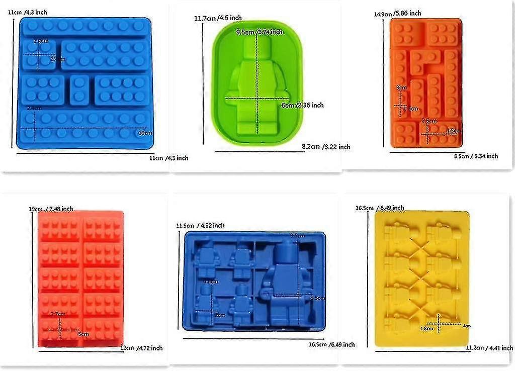 Building Brick Candy Robot Mold Chocolate Mold Set Silicone Block Mould ...