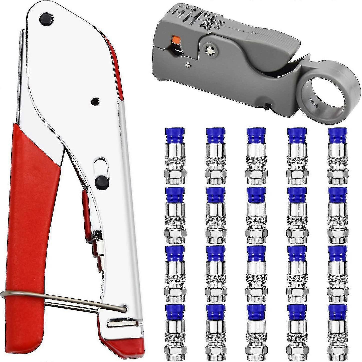 Crimping Pliers Set,cable Stripper,crimper Pliers With 20 F Plug ...