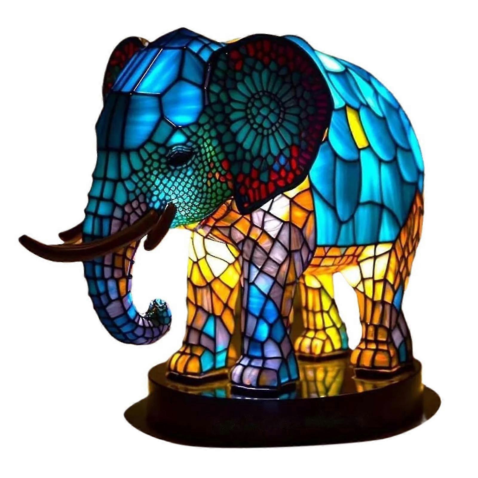 2024 Animal Table Lamp Series Stained Glass Animals Shape Table Lamp 3d ...