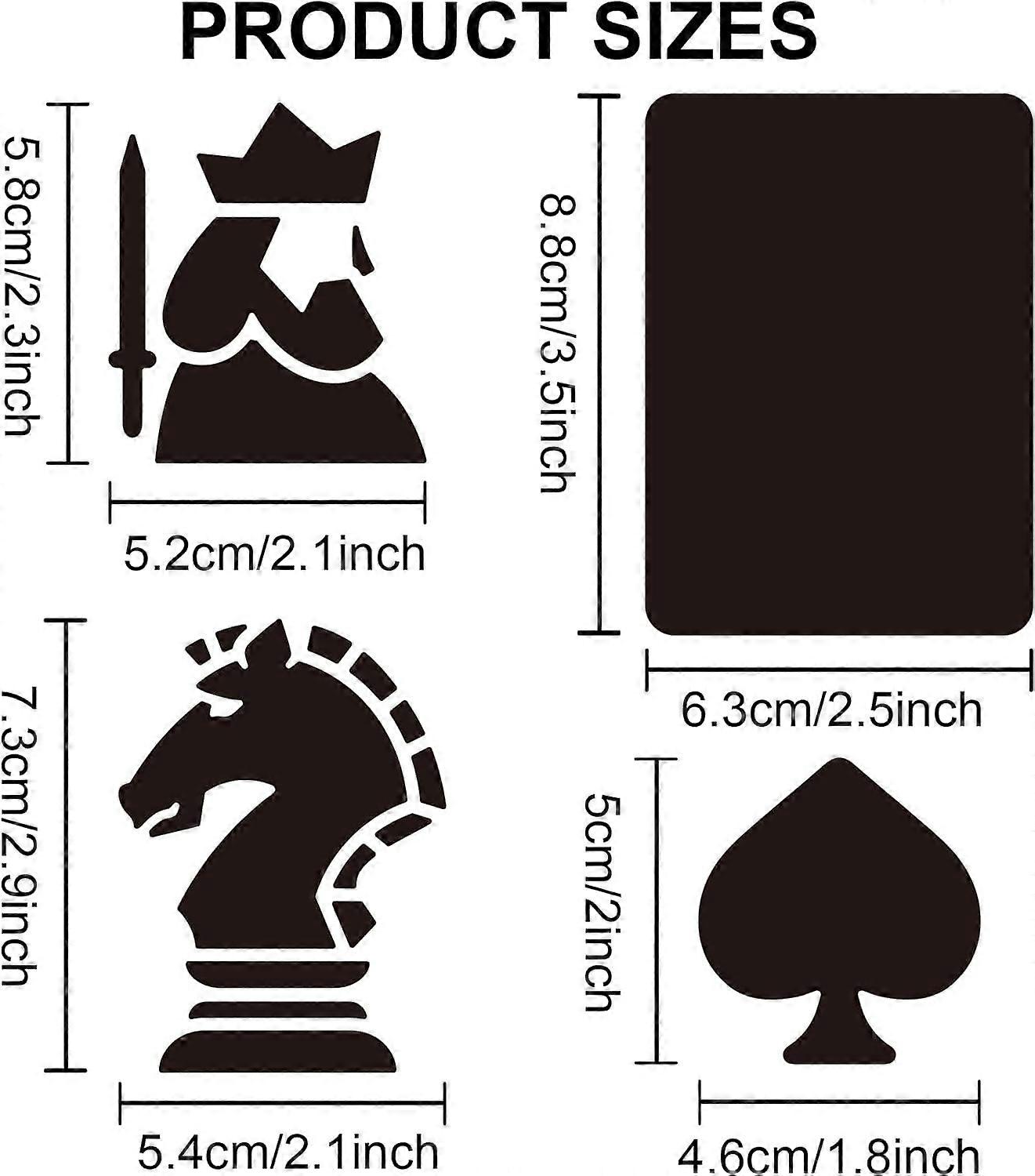 1Pc Playing Cards Chess Stencils Hearts Clubs Diamonds Spades Stencil ...