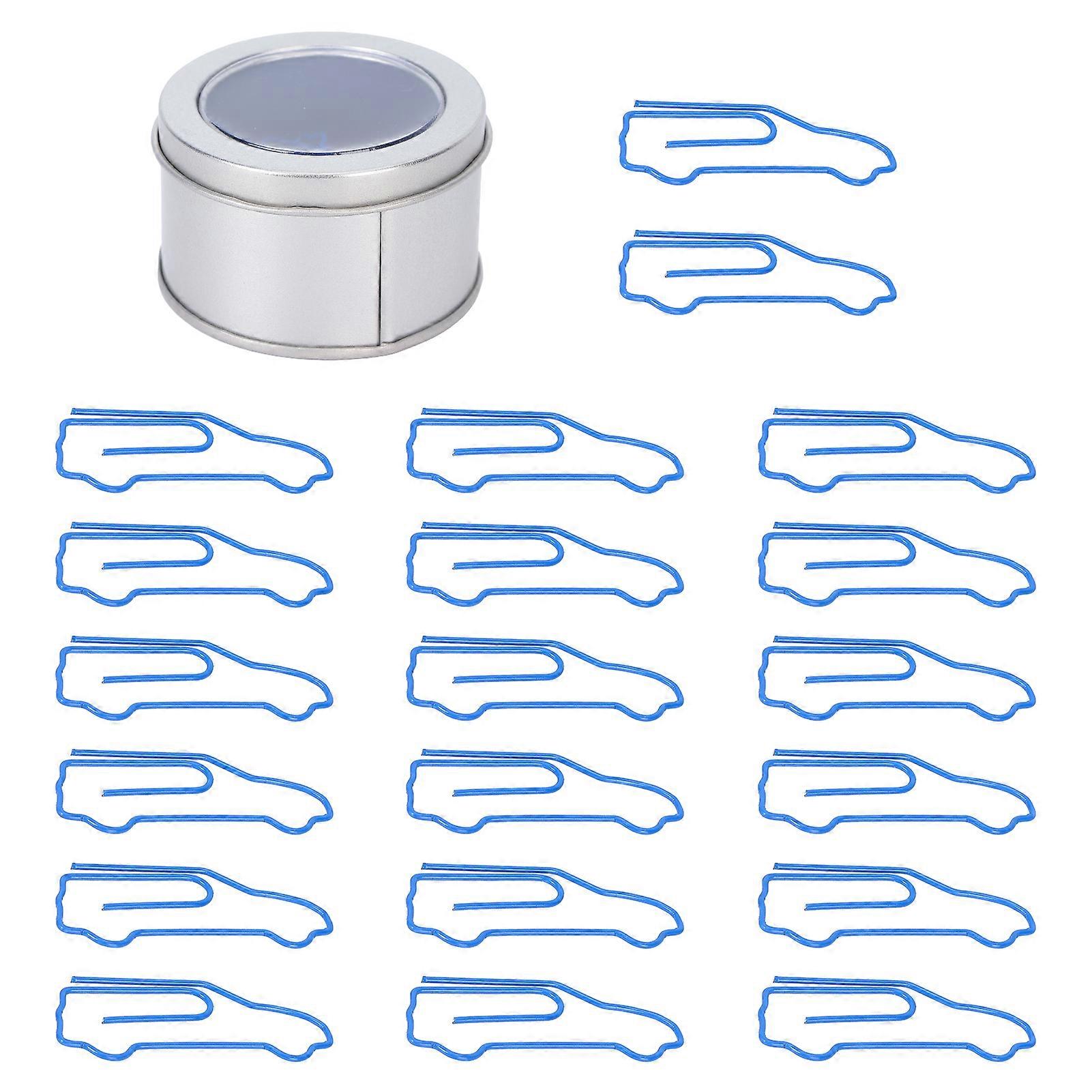 20Pcs Paper Clips Blue Car Paperclip Mini Fun Bookmarks for Office ...