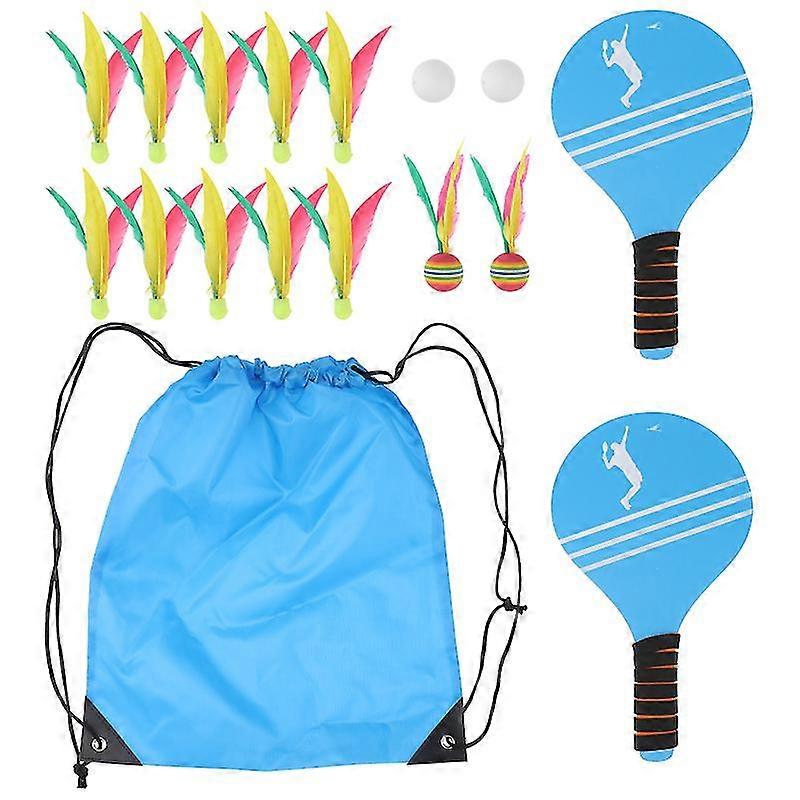 Parent-Child Sports Badminton Cricket Racket Set Solid Wood Kids ...