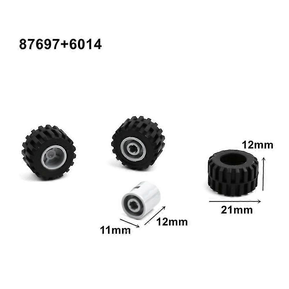 48PCS Mini Wheel Axles Pack Block Car Accessories Tyre Hub Classic ...