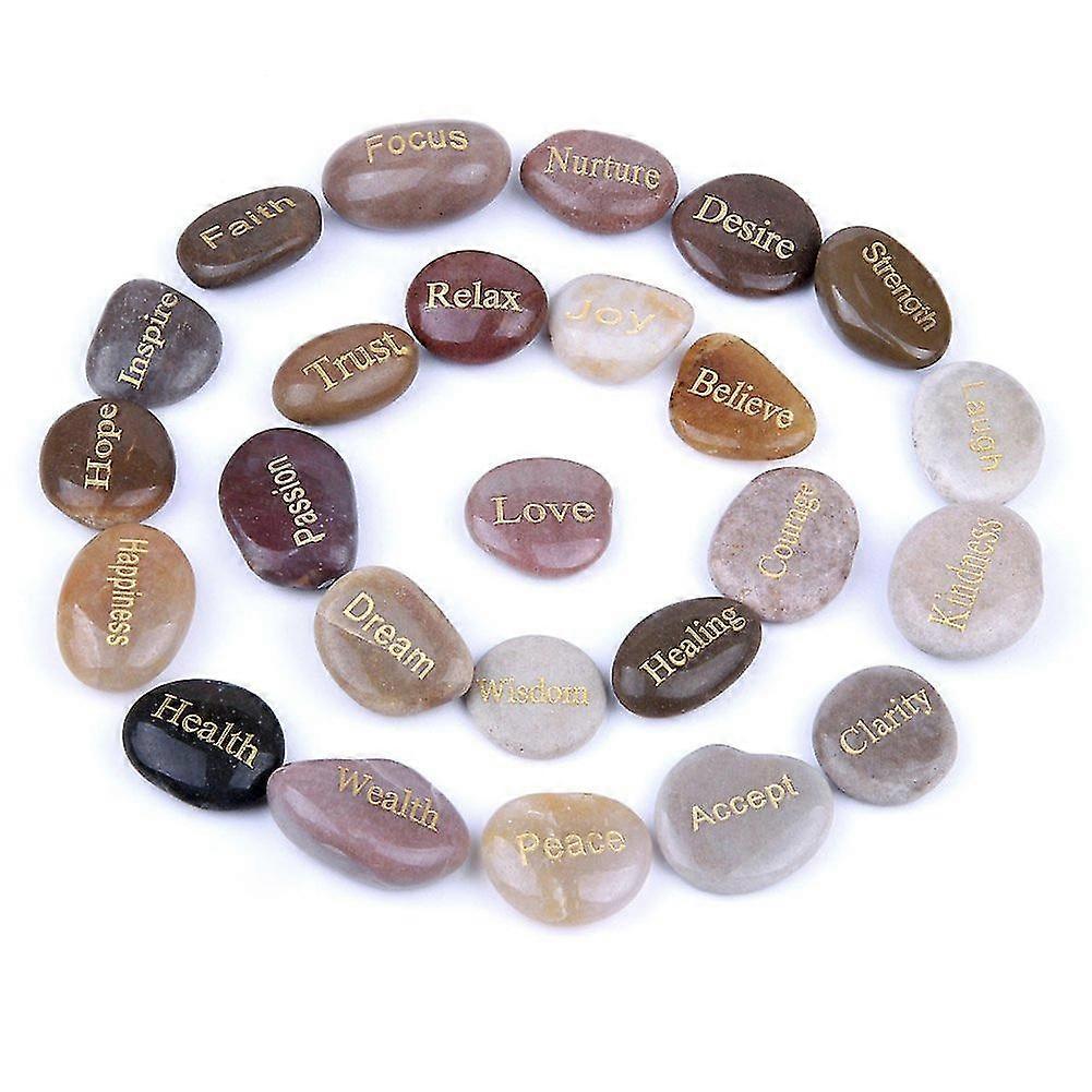 25 Engraved Inspirational Stones With Words Of Encouragement Gold ...