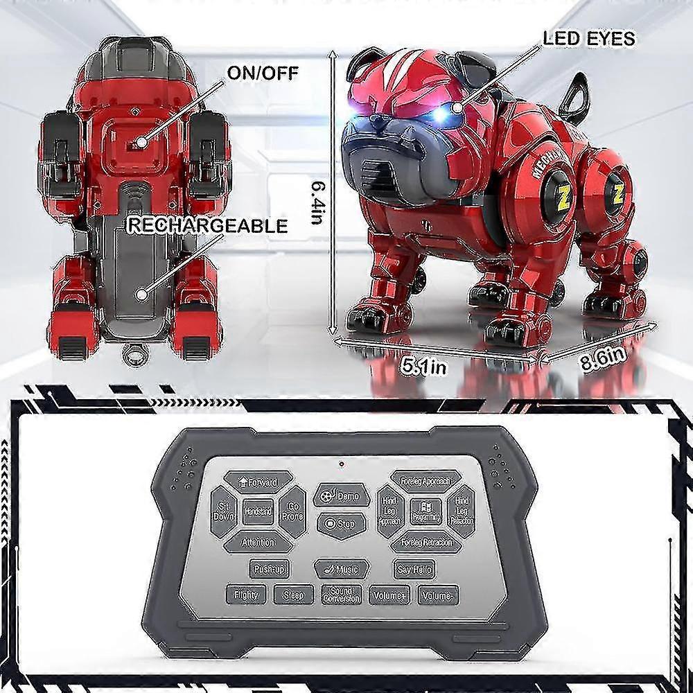 Robot Dog For Kids Remote Control Robot Rechargeable Programing Stunt ...