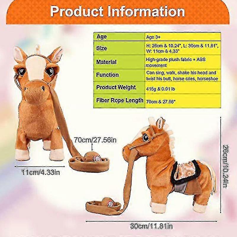 Electronic Interactive Horse Walk Along Horse With Remote Control Leash ...