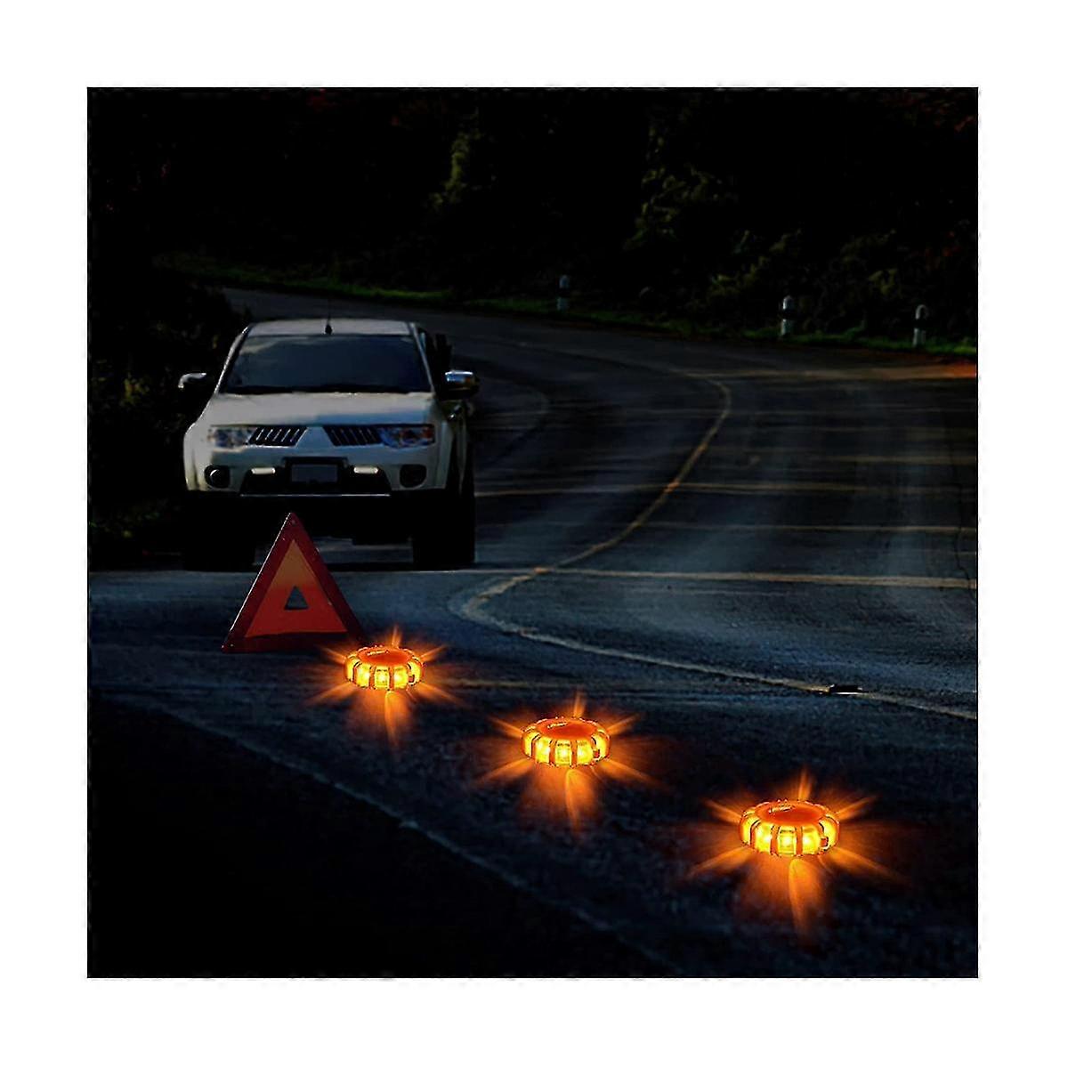 Led Road Flares Emergency Lights Roadside Warning Safety Disc Beacon ...