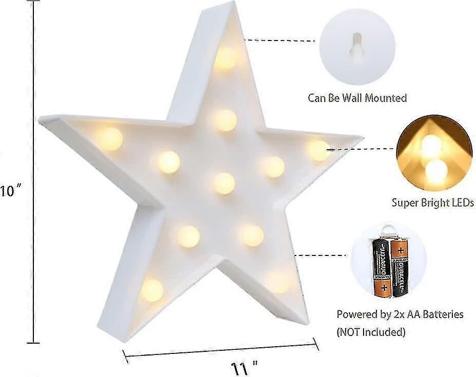 Designer Star Marquee Sign Lights, Warm White Led Lamp - Living Room ...
