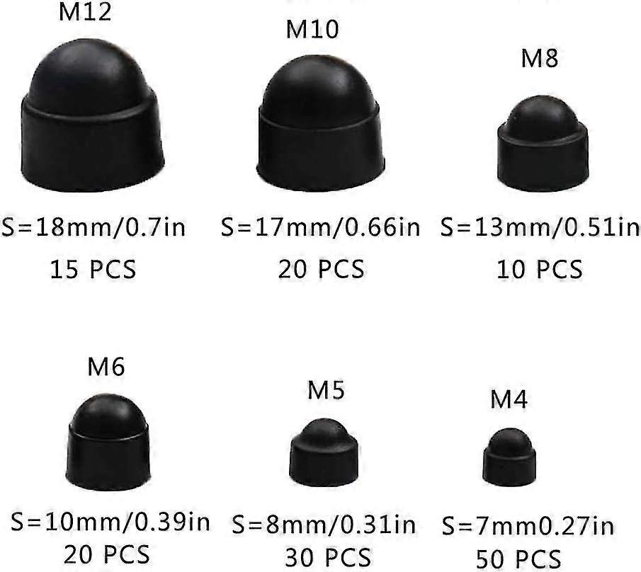 Hexagonal Screw Protection, Oi-FRIS 145 Piece Plastic Bolt Cap, Bolt Nut Protection, Hexagonal ...