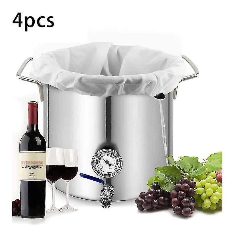 4 Pack Brew Bags -reusable Mesh Bag For Fruit Cider Apple Grape Wine ...