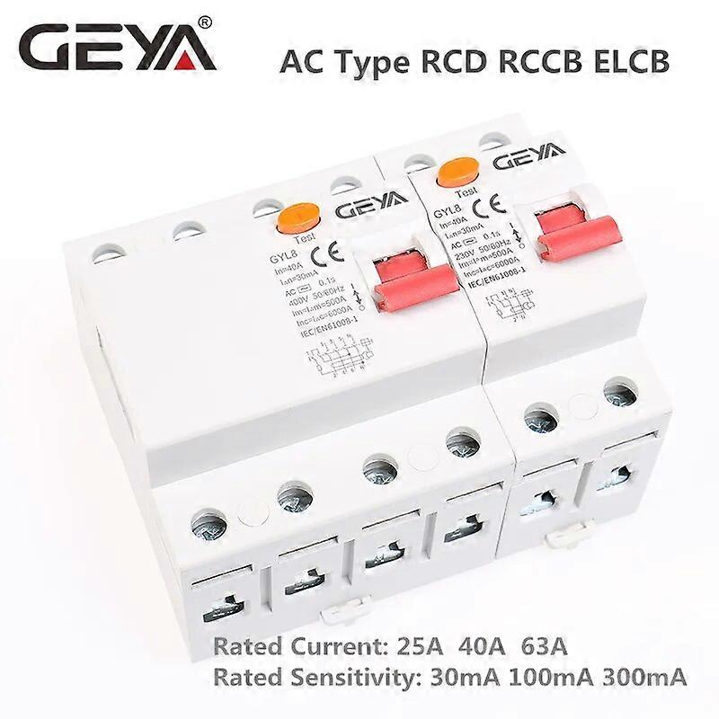 Residual Current Circuit Breaker Electromagnetic AC Type RCD ELCB RCCB Din Rail 25A 40A 63A with ...