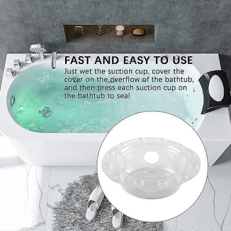 Bathtub Overflow Drain Cover Suction Cup Seal Bathtub Stopper for Bath ...