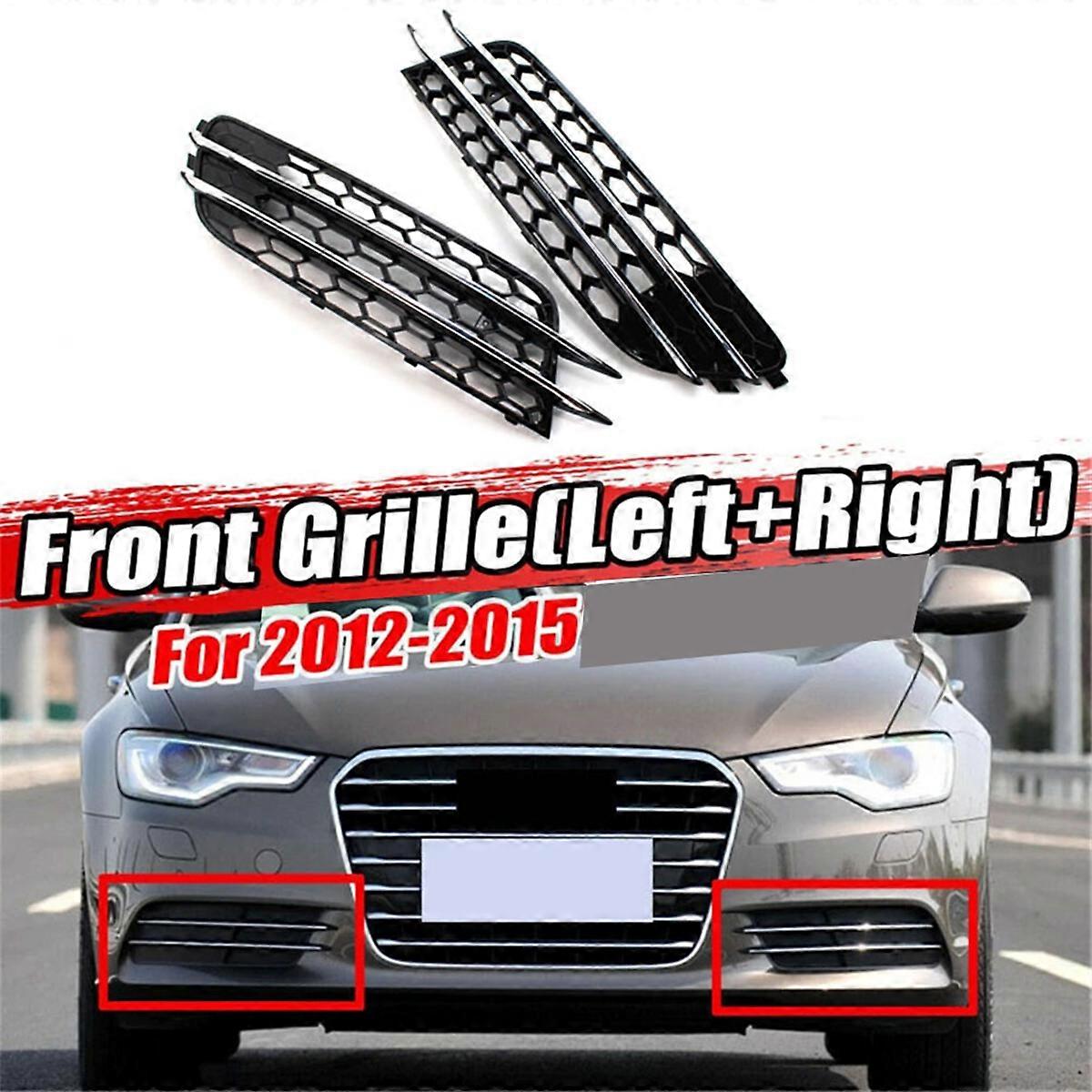 1Pair Front Fog Light Cover Honeycomb Grille Racing Grills for A6 C7 ...