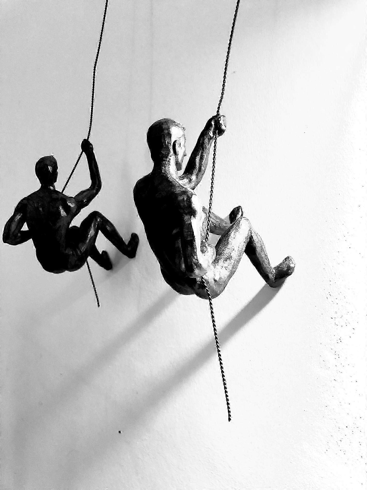 3x Bronze Climbing Rappelling Men Trio Hanging Ornaments Figures Set of ...