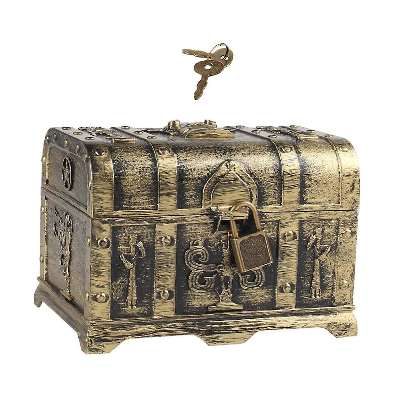 Pirate Treasure Chest with Lock and Key Decorative Box Party Supplies ...