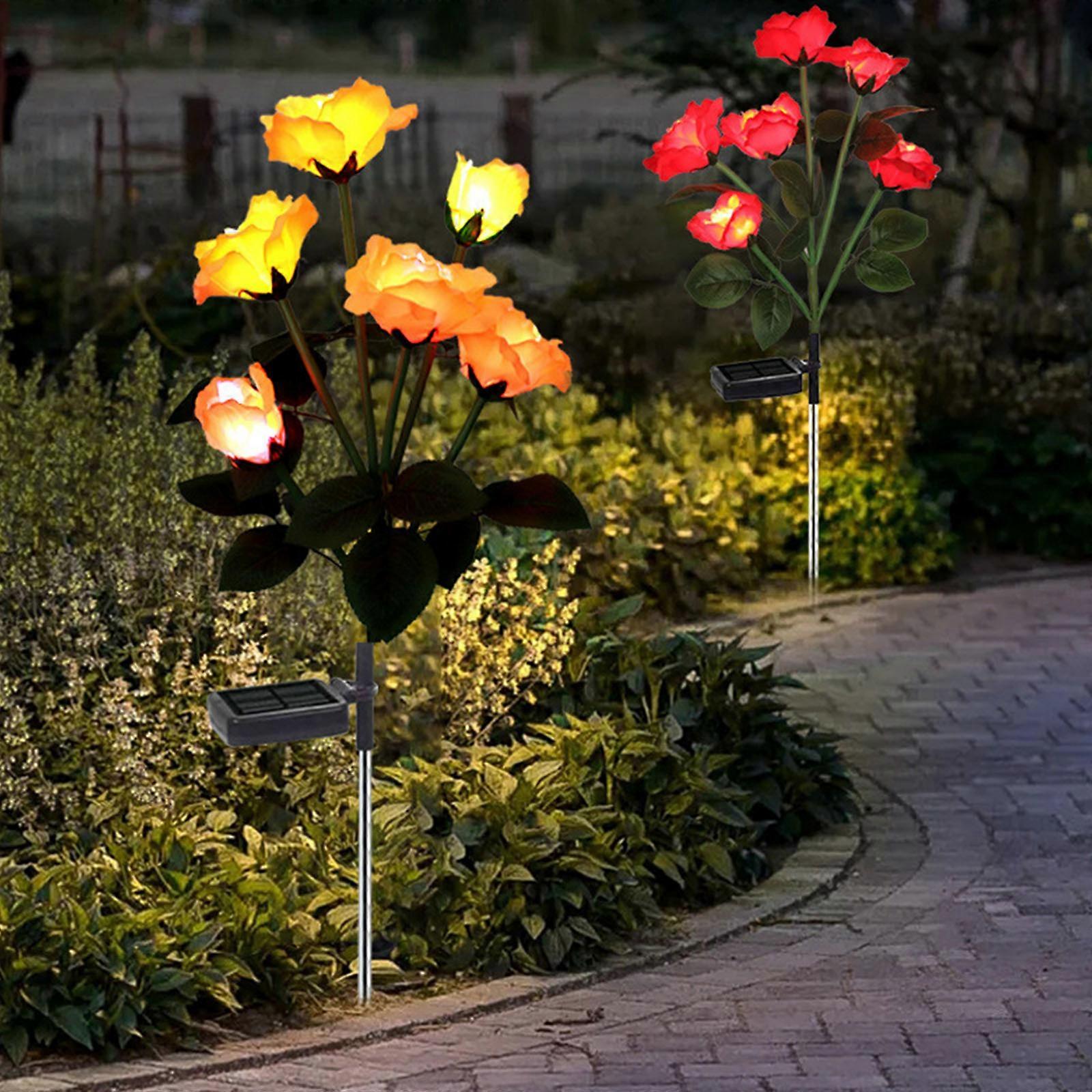 Solar Garden Lights Outdoor Decorative Solar Rose Flower Lights Solar ...