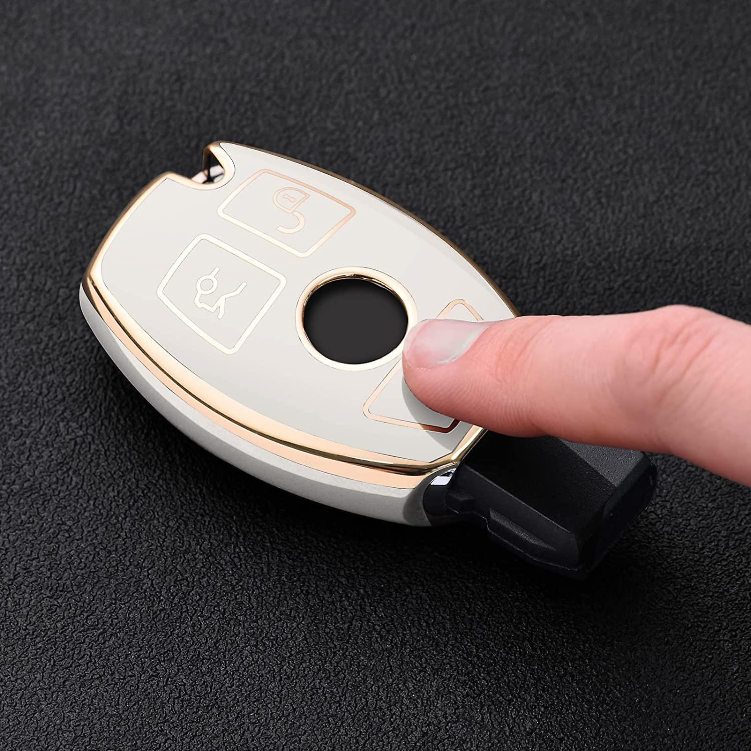 Mercedes Benz Key Fob W204 W211 2 - 3 Keyless (gold Edge - White ...