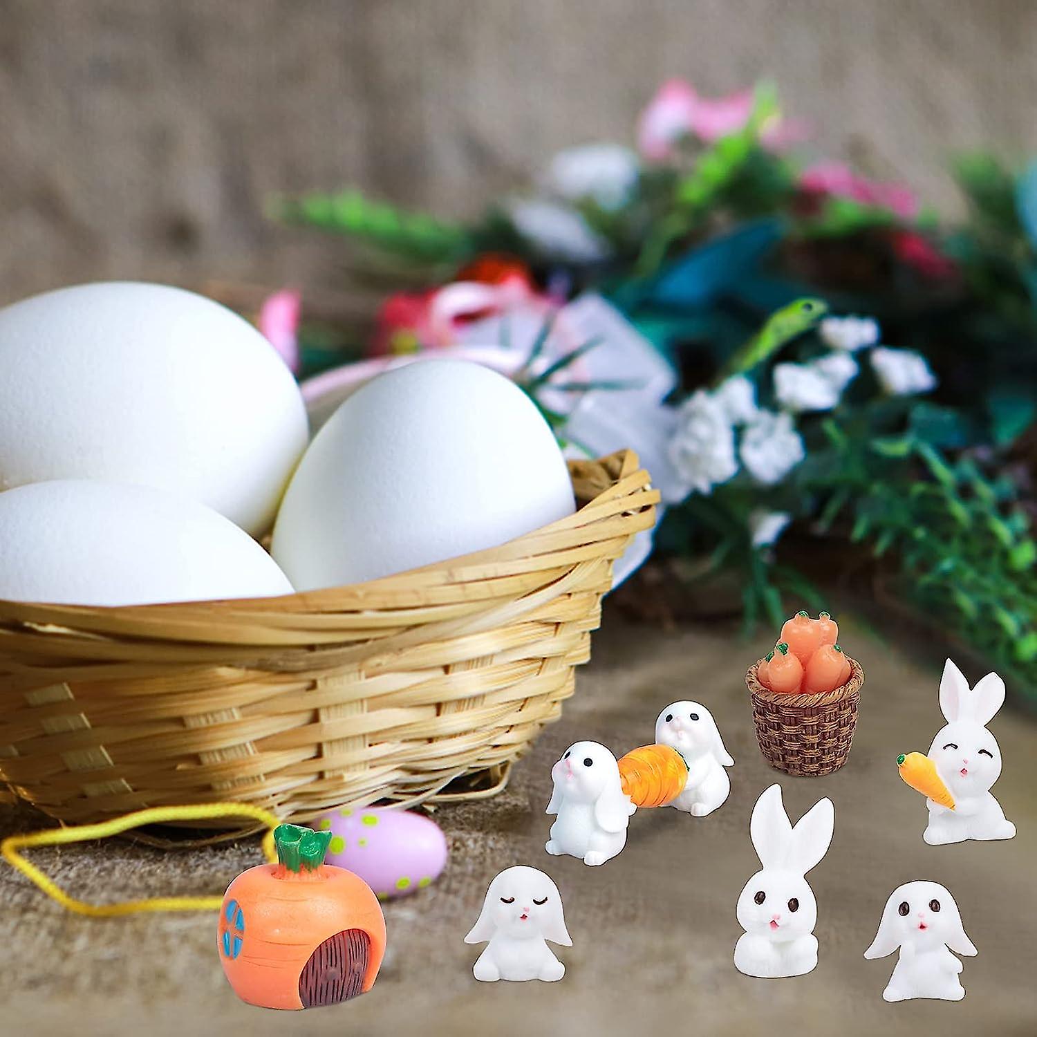 Mini Easter Bunny Figures Miniature Resin Rabbit Figurine Fairy Rabbit ...