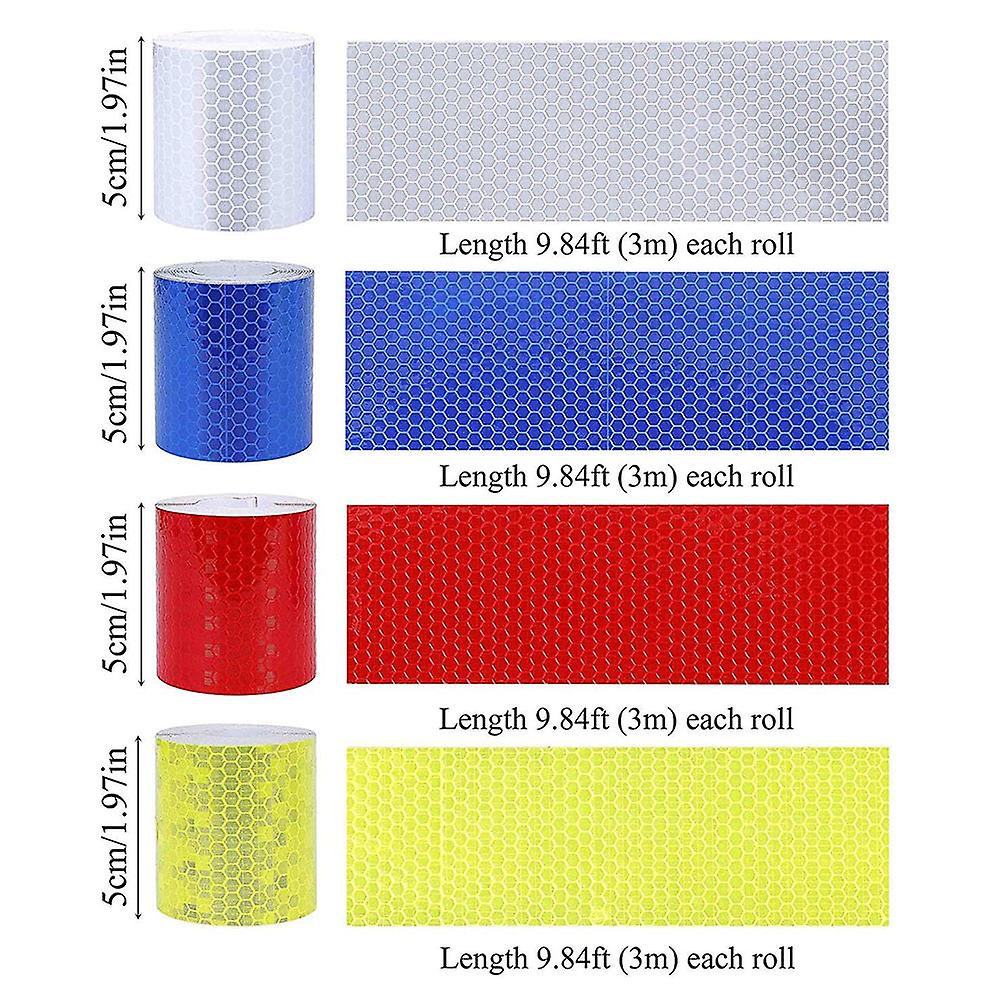 5cm*1m Bike Body Reflective Tape Sticker High Visibility Safety Warning ...