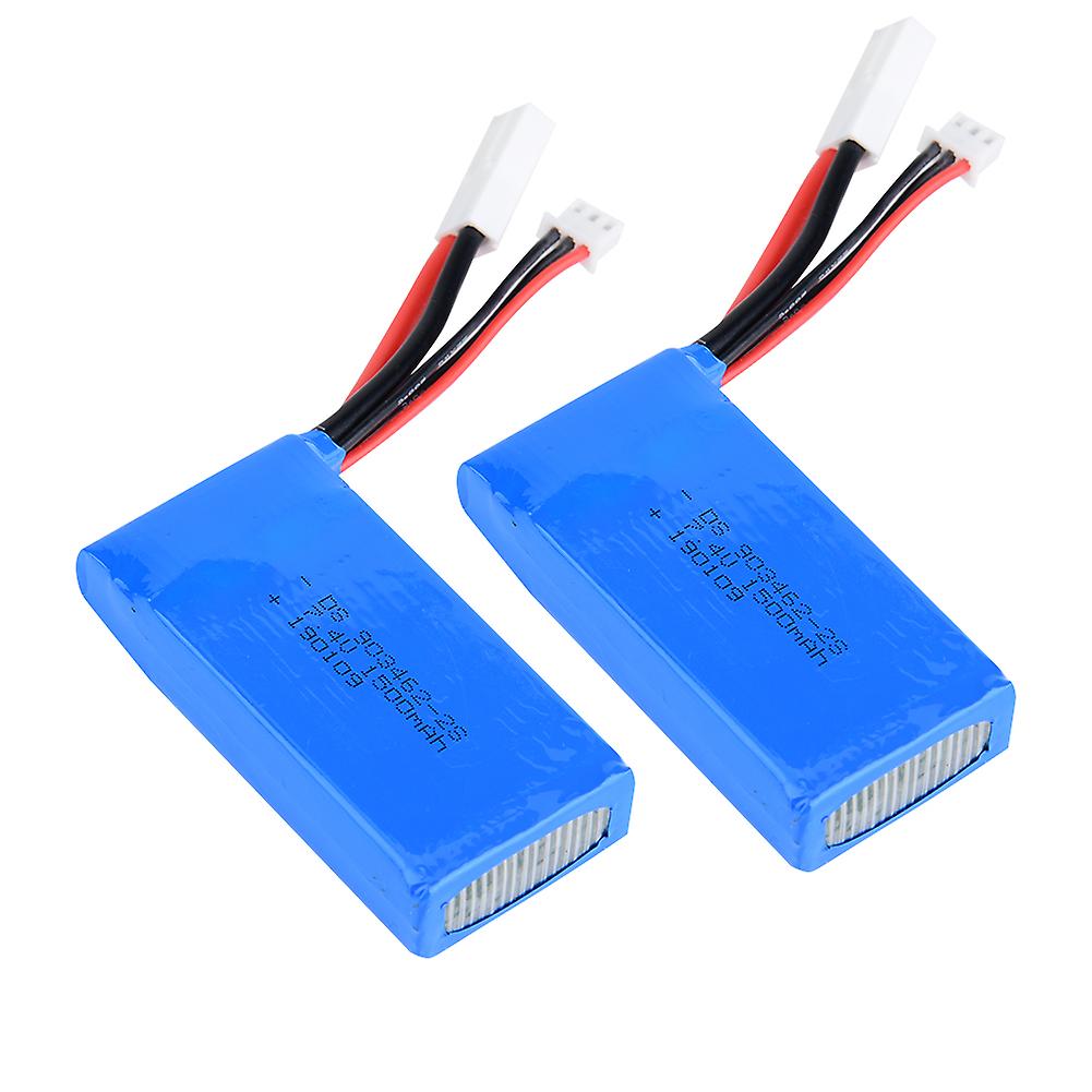 2PCS 7.4V 1500mAh 25C 2s with Small Tamiya Plug Lithium Battery for ...