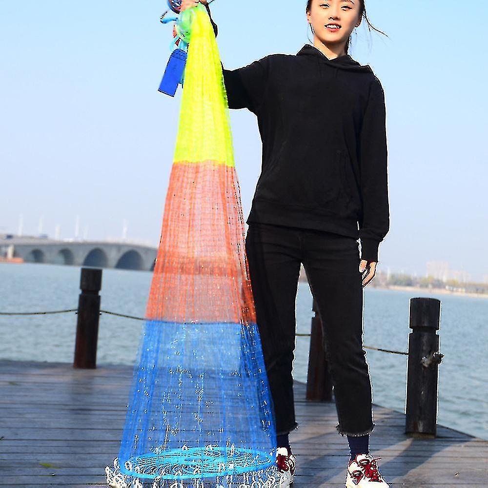 Fishing Nets Hand Casting Nets Reinforced Tire Lines Colorful Netting ...