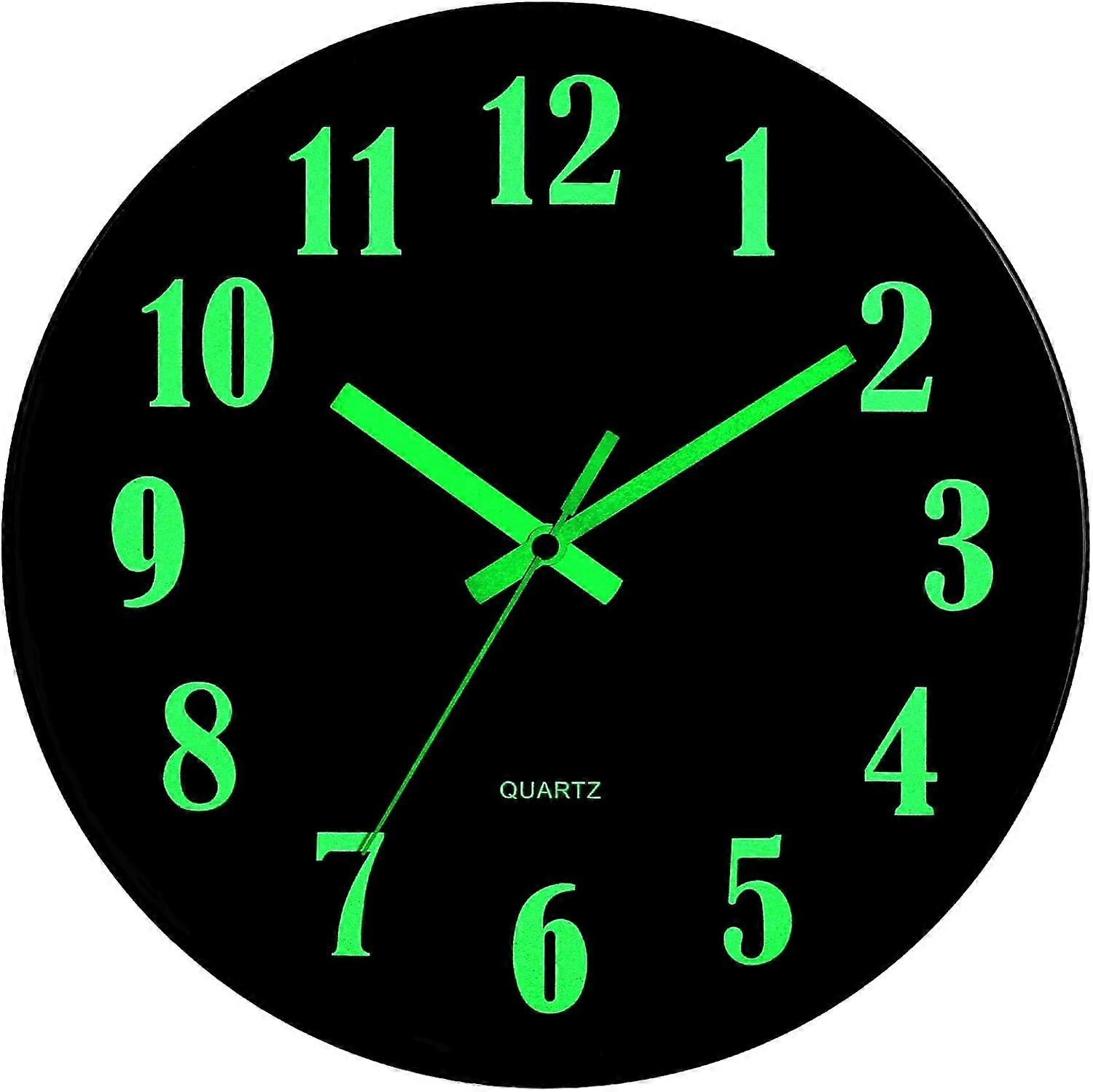 Luminous Wall Clocks Battery Operated,Modern Wall Clock Glow in The ...