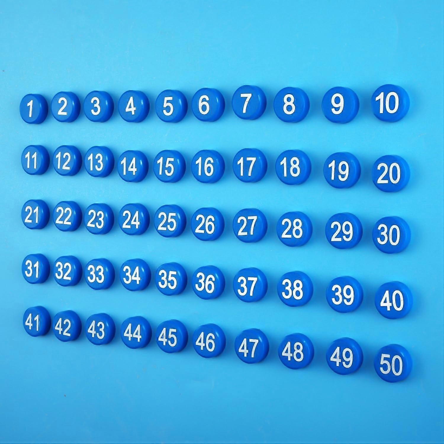50pcs 1-50 Magnetic Numbers, 0.79 Inch Multi-Use Blue Number Magnets ...