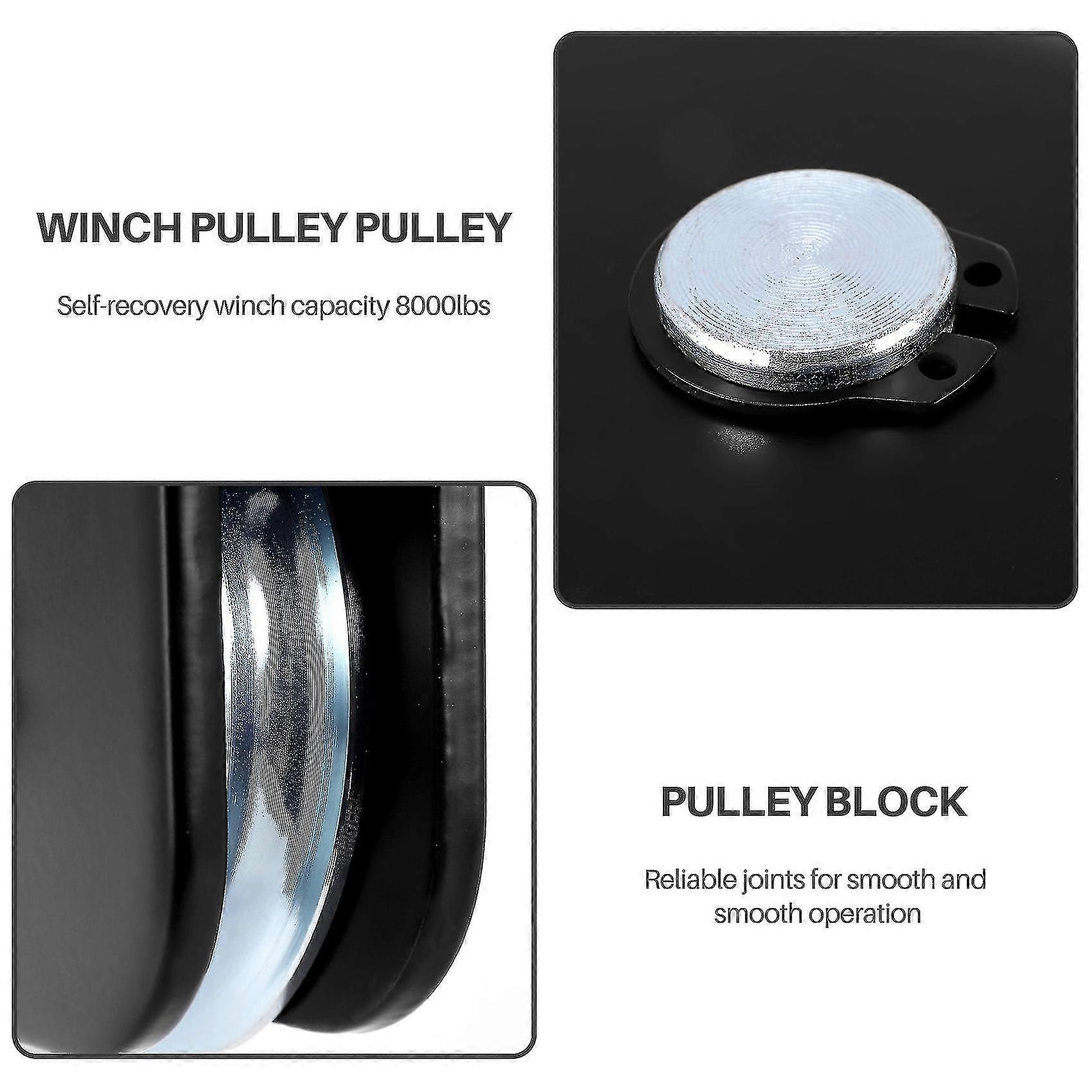 Winch Pulley Block Heavy Duty 4 Ton (8000 Lbs) Moving Pulley Splint ...