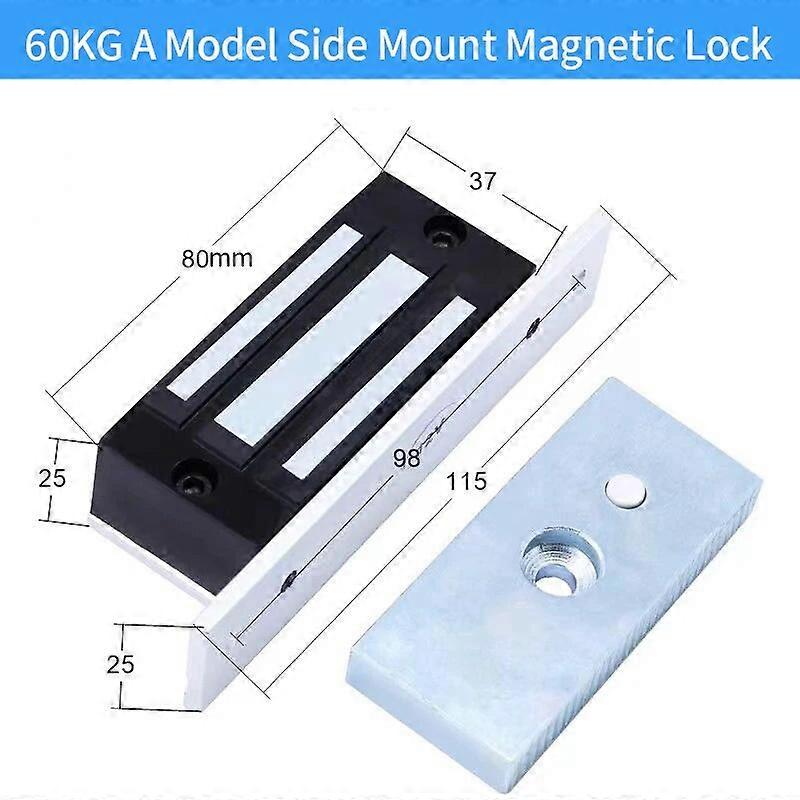 DC12V 60KG 130Lbs Electric Magnetic Lock Holding Force Side Mount ...