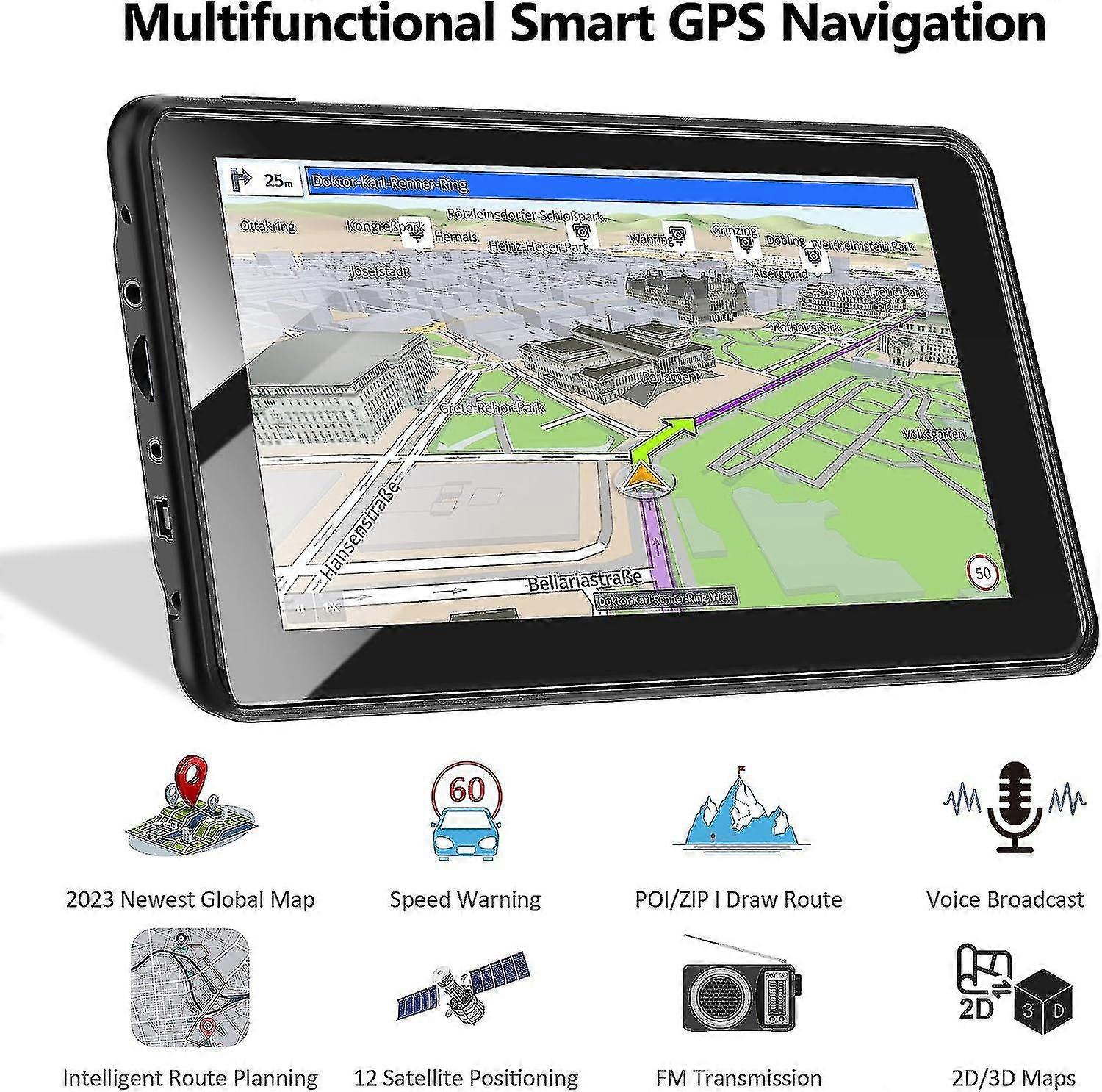 Brand-new 2023 Newest Gps Navigation For Truck Car,7 Inch 2.5d Screen,commercial Drivers Semi ...