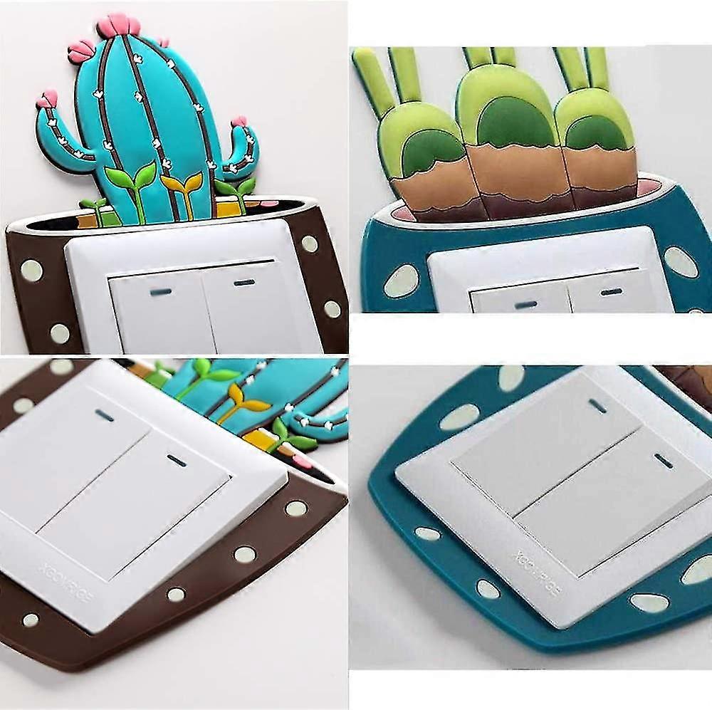 3d Stereo Light Switch Stickers, 4 Pcs Wall Decal Stickers Light Switch ...